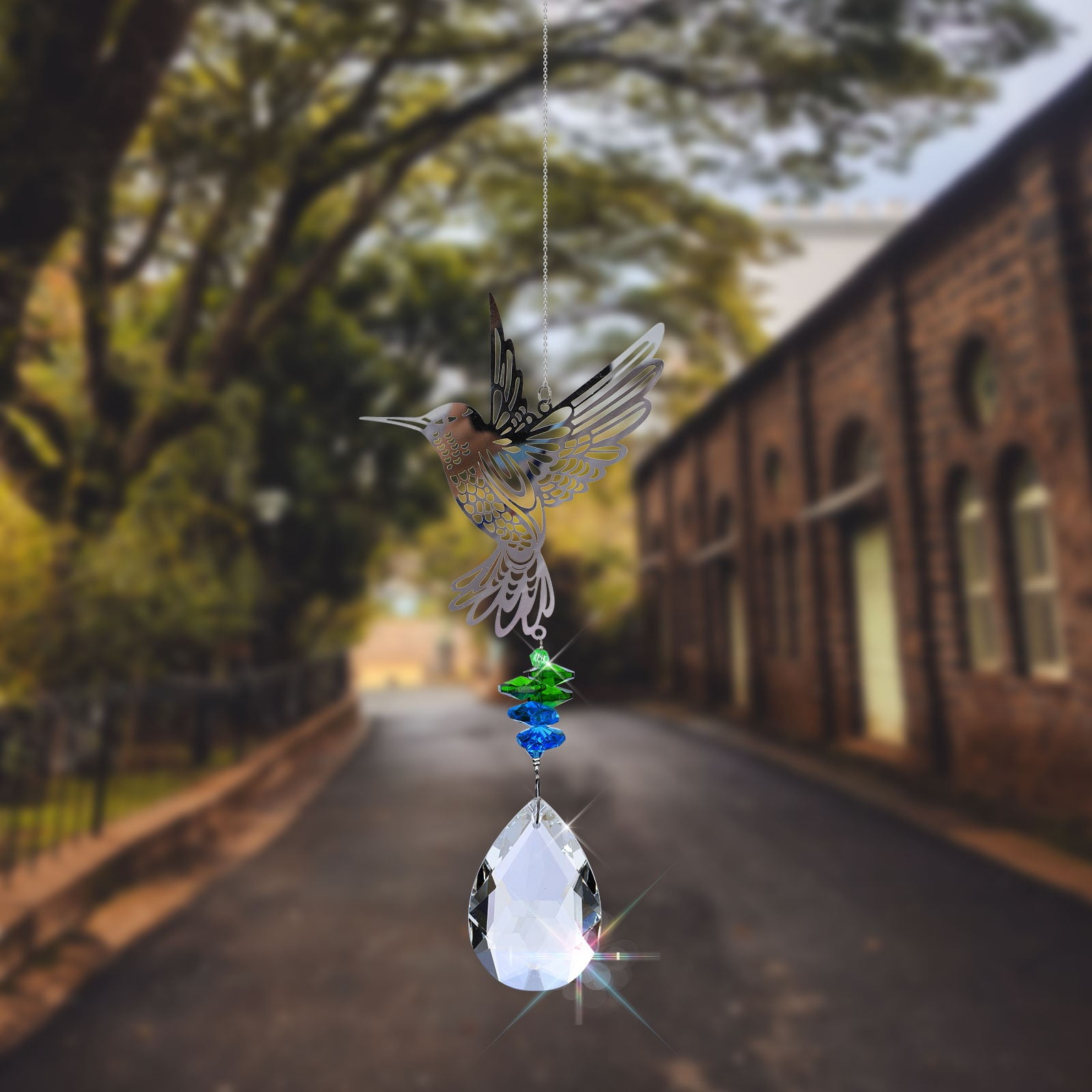 ornament display,Modern Hummingbird Car Pendant Suncatcher Crystal ...