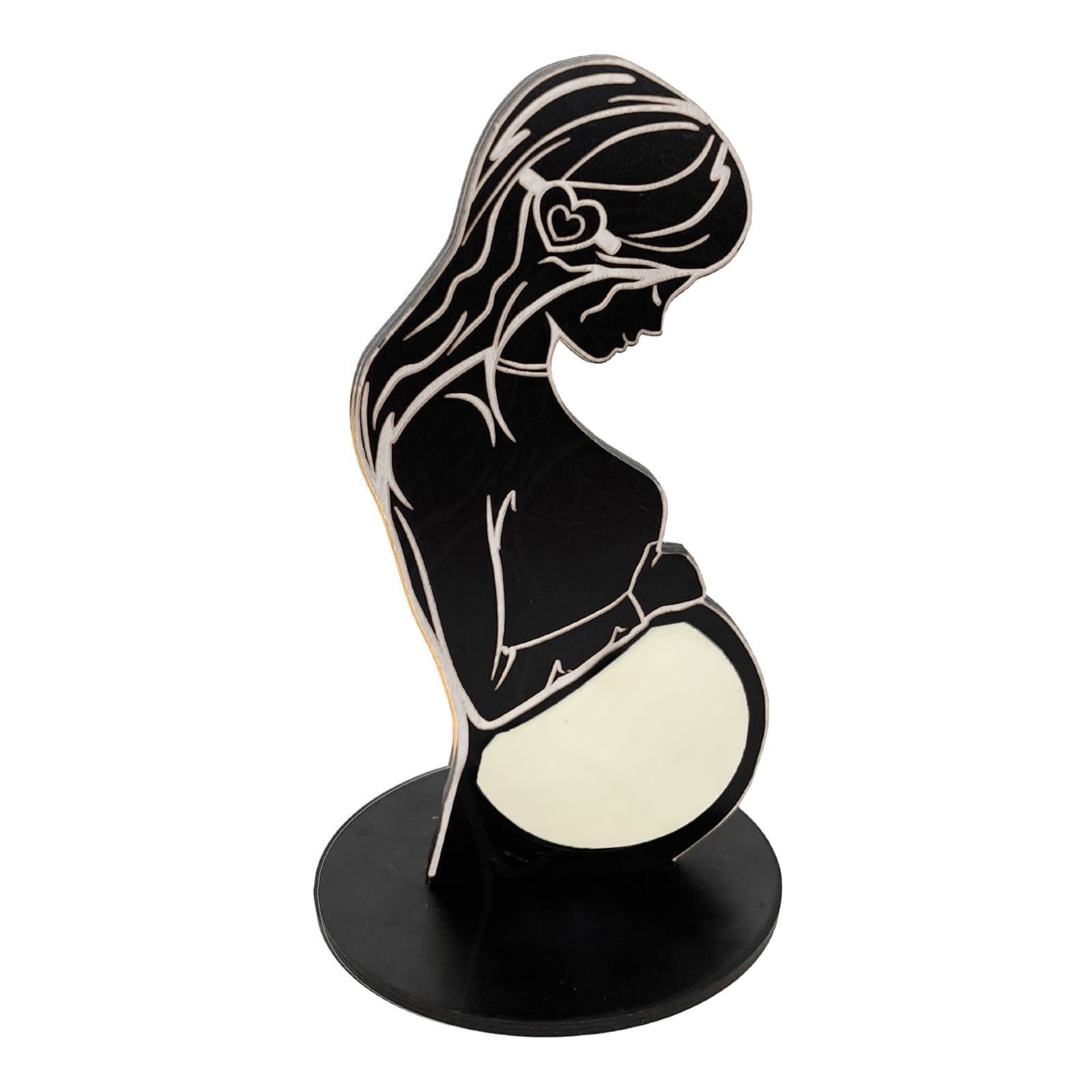 ornament display stand Desktop Ornament Maternity Photo Frame Wooden ...