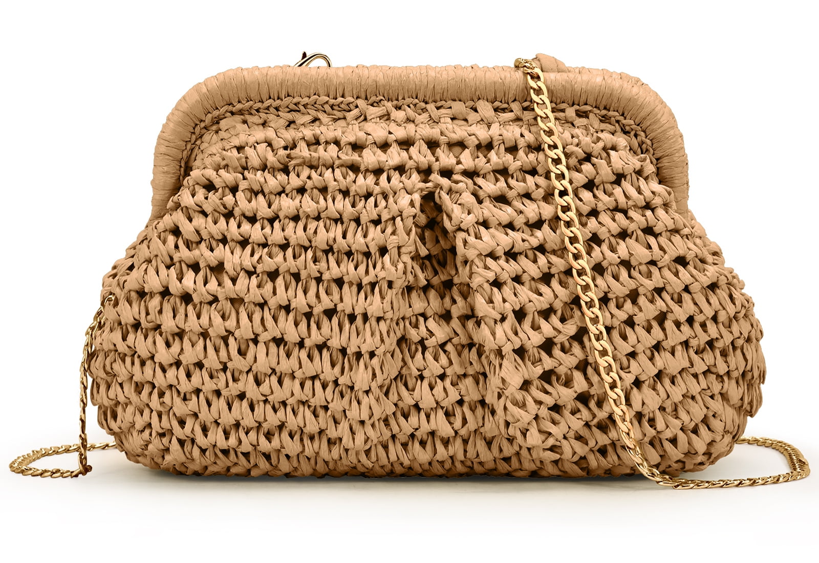 oscaurt Straw Clutch Purse for Women Woven Purse Beach Bag Summer ...