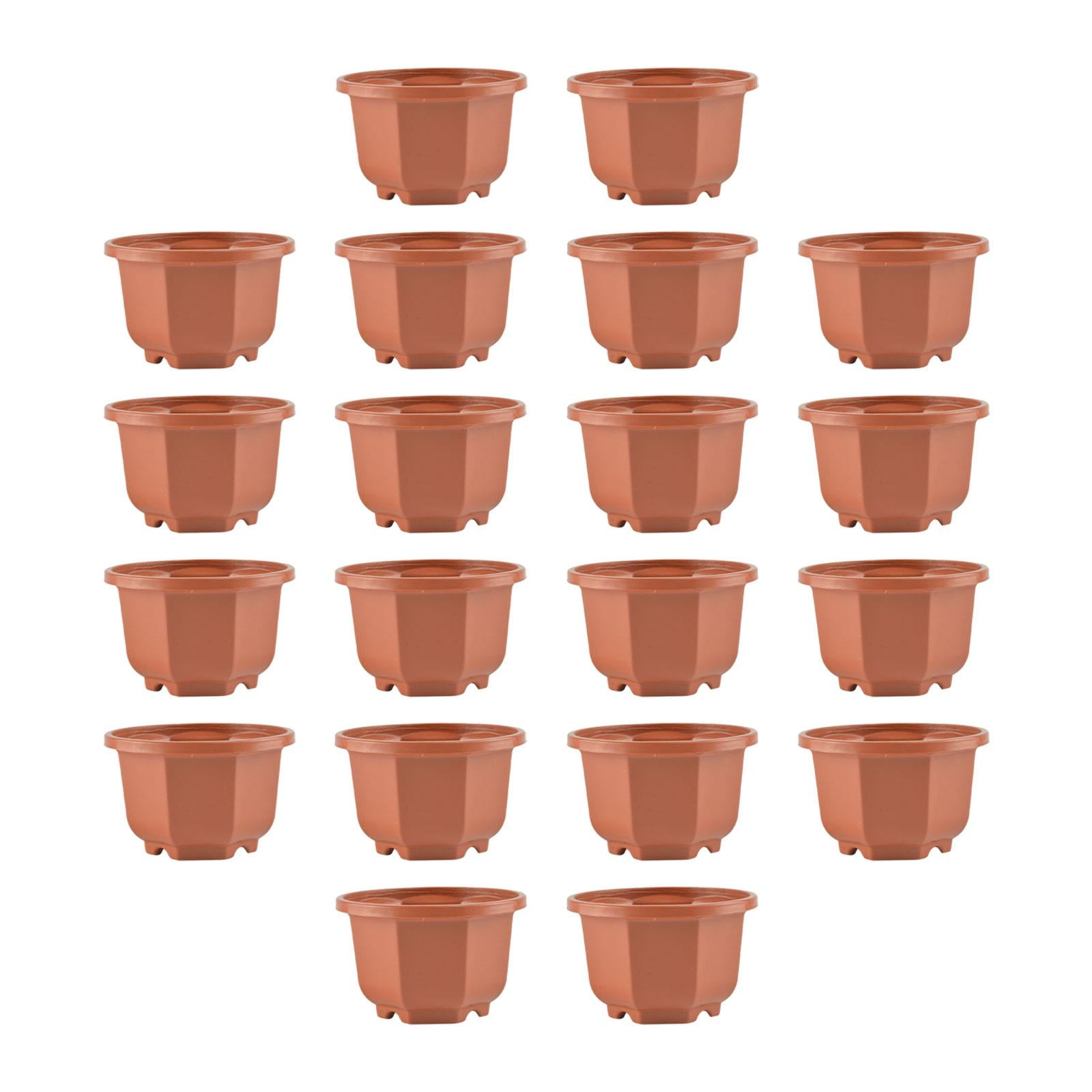 oshhni 20 Pieces Flower Pots Octagonal with Drainage for Living Room ...