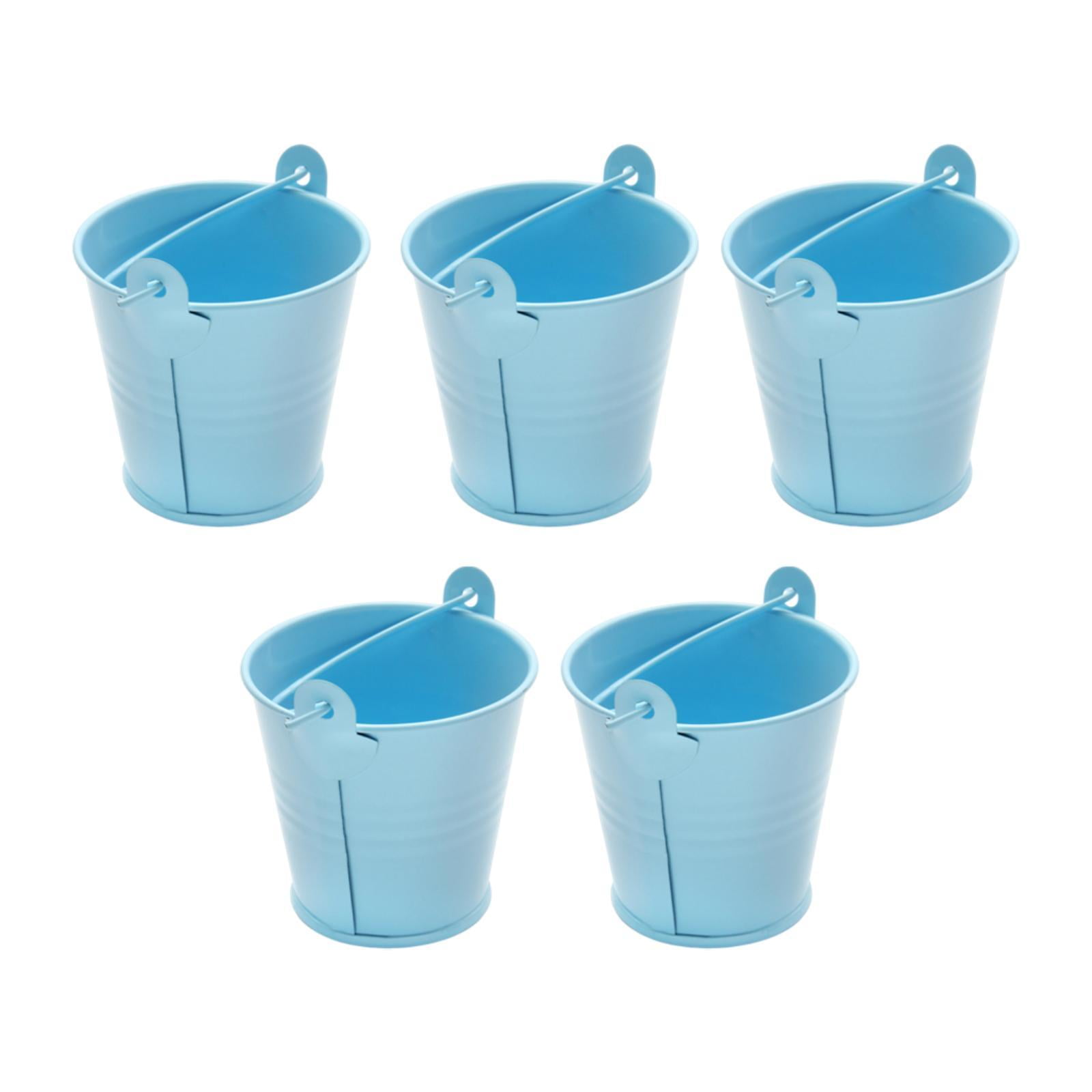 oshhni 5x Galvanized Metal Buckets Container Rustic Party Favors Sturdy ...