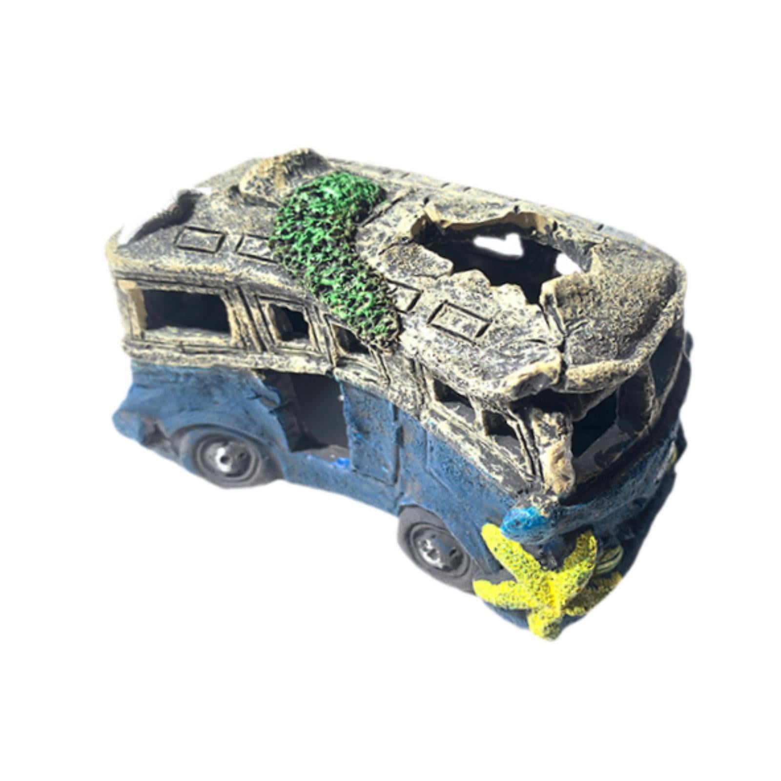 oshhni Auto Wreck Aquarium Decoration Betta Cave Prawn Habitat for ...