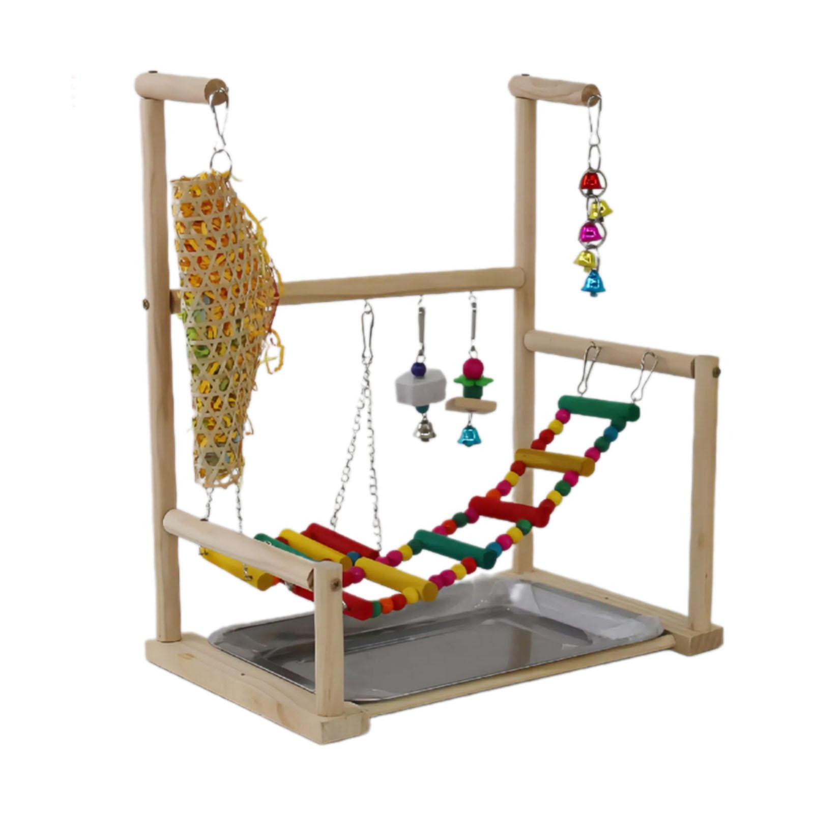 oshhni Bird Playground Ladder Playpen Wood Perch for Parakeet Bluebirds ...