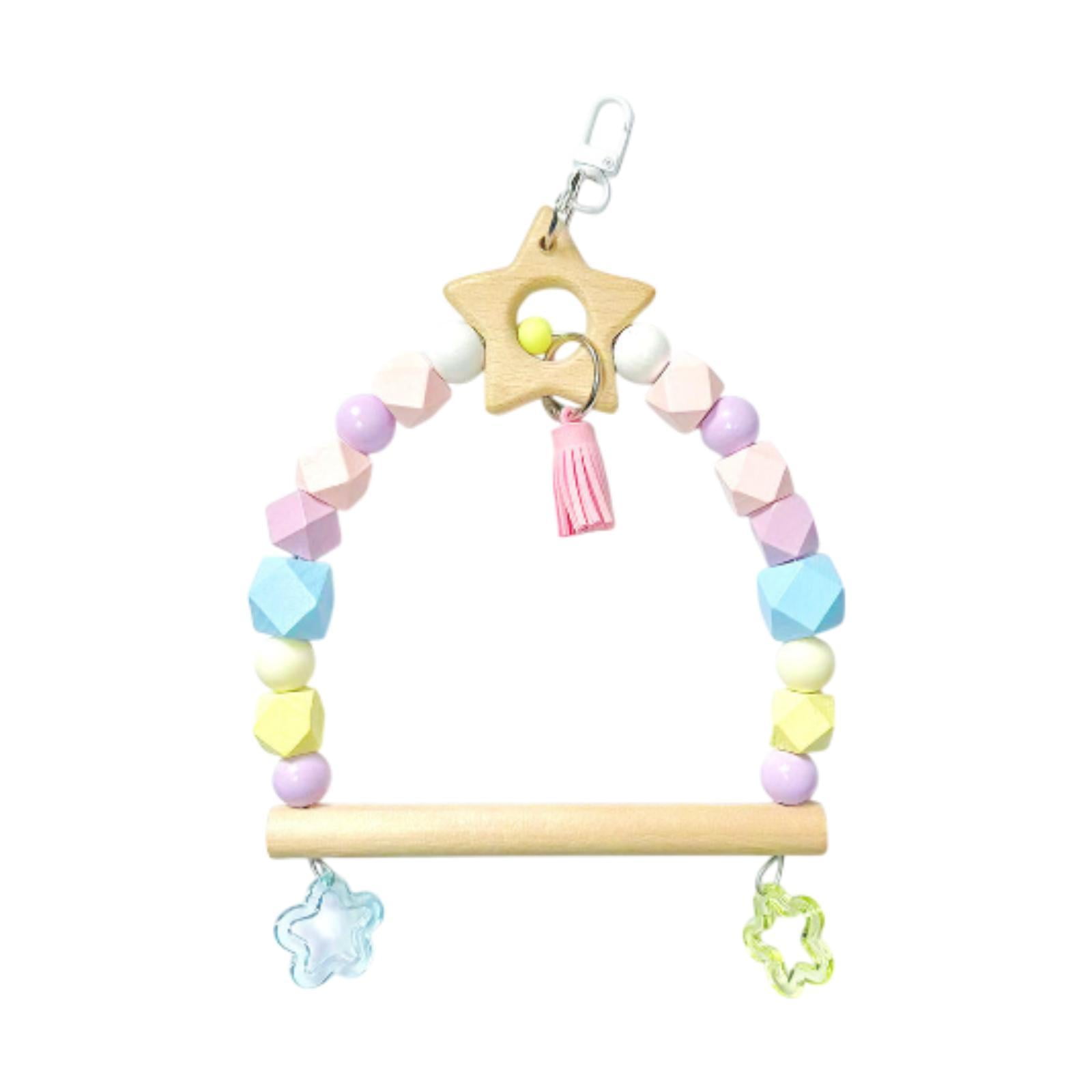 oshhni Bird Swing Toy Parrot Wooden Ladder for Small Sized Birds ...