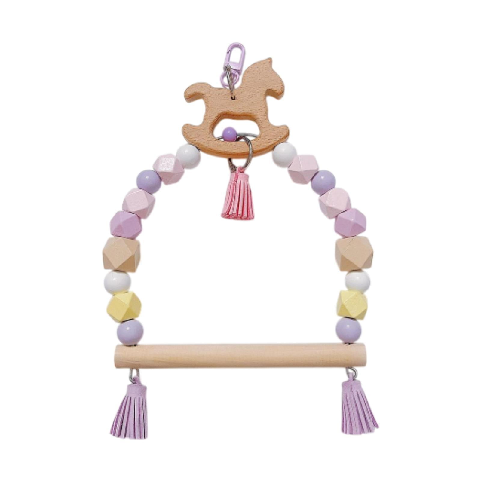 oshhni Bird Swing Toy Parrot Wooden Ladder for Small Sized Birds ...