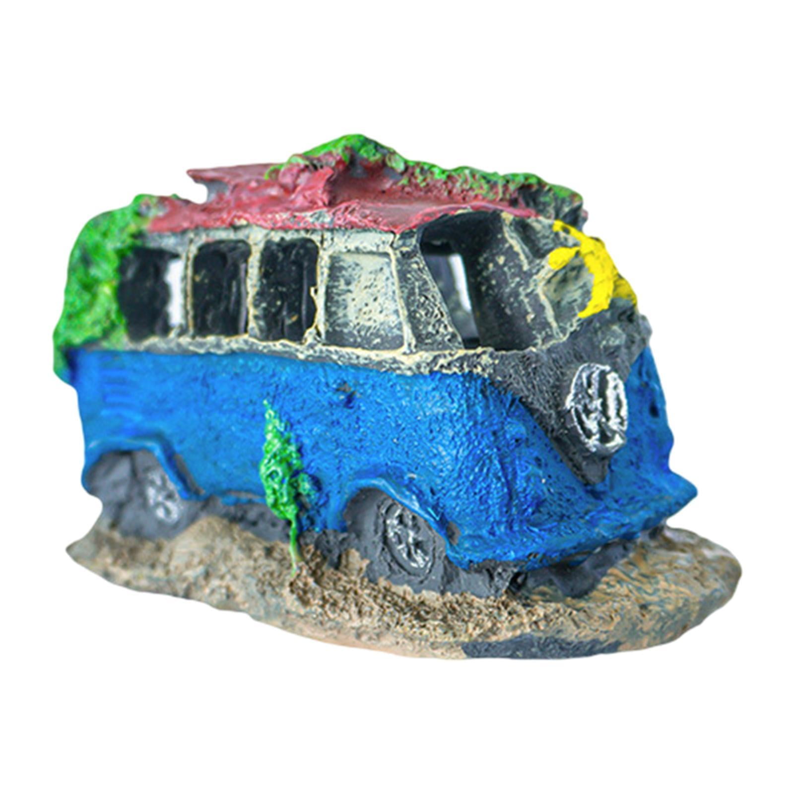 oshhni Car Wreck Aquarium Decor Decorative Realistic Toy Landscaping ...