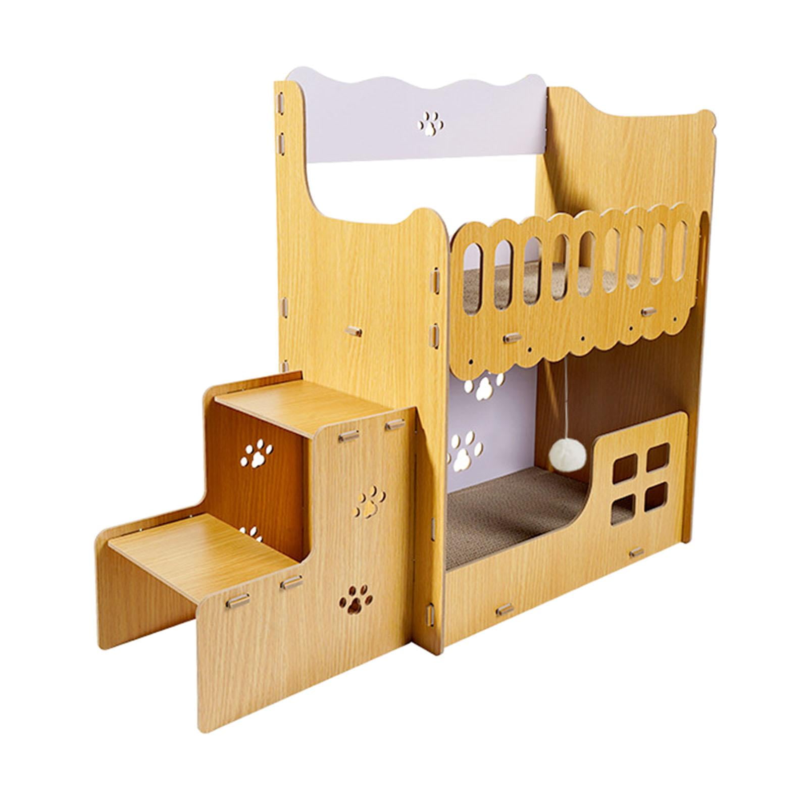 oshhni Cats Play House Decor Interaction Ball Toy Ladder Cat Villa for ...