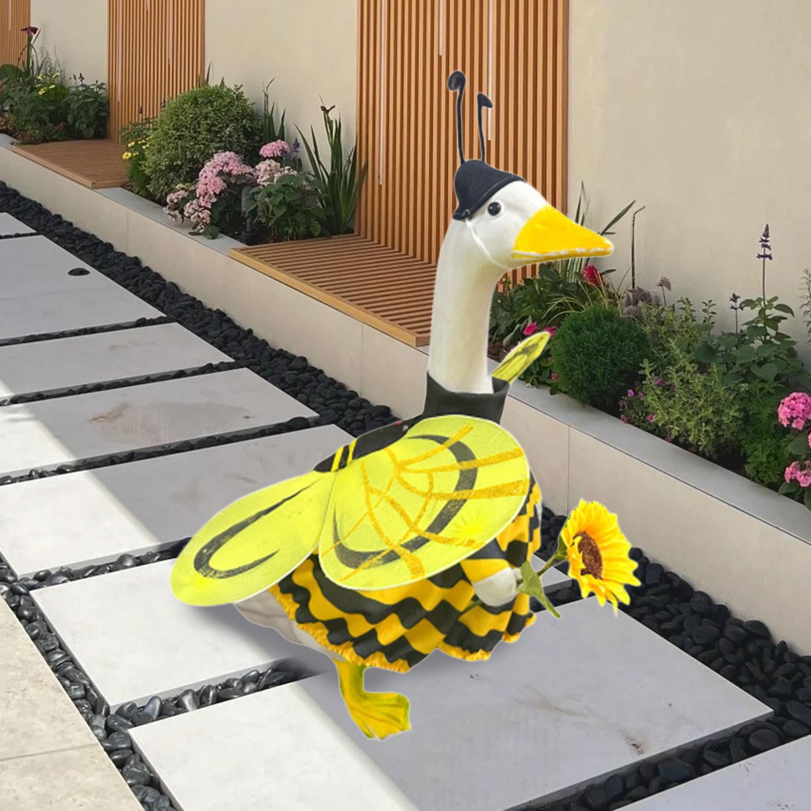 oshhni Cute Goose Outfit Landscape Ornament Outdoor Decoration Creative ...