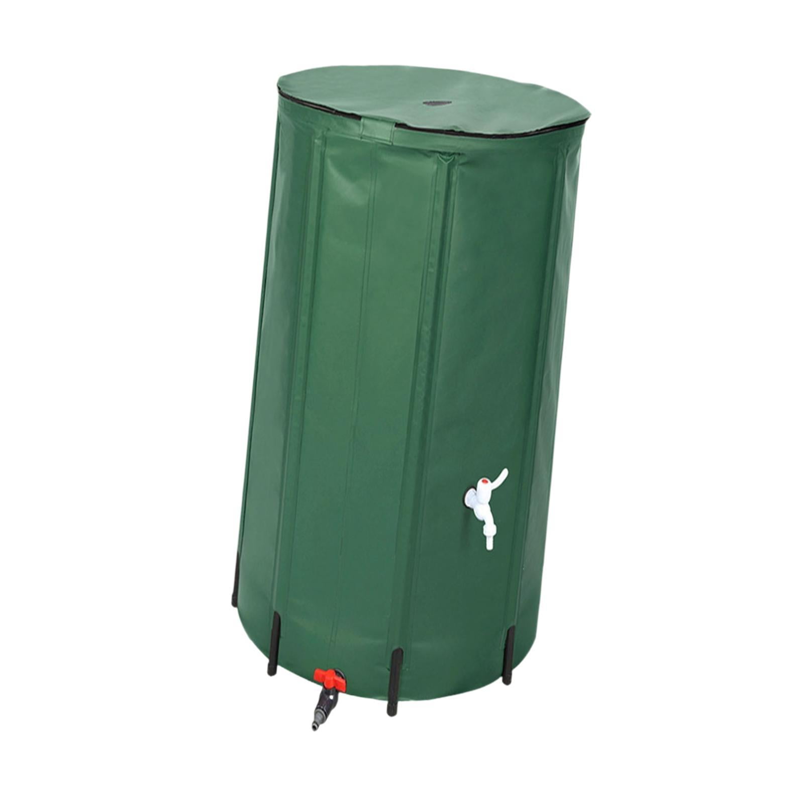 oshhni Green Foldable Rain Barrel PVC with Overflow Kit Water ...