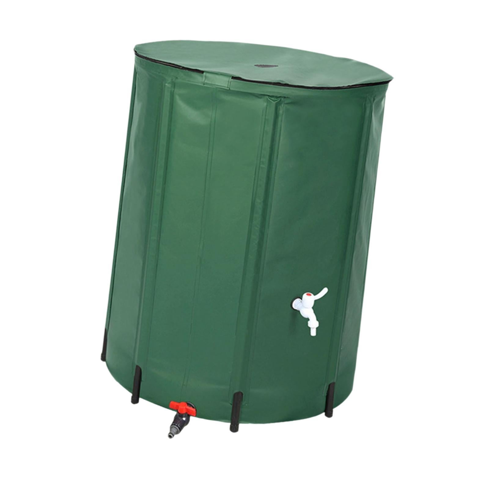oshhni Green Foldable Rain Barrel PVC with Overflow Kit Water ...