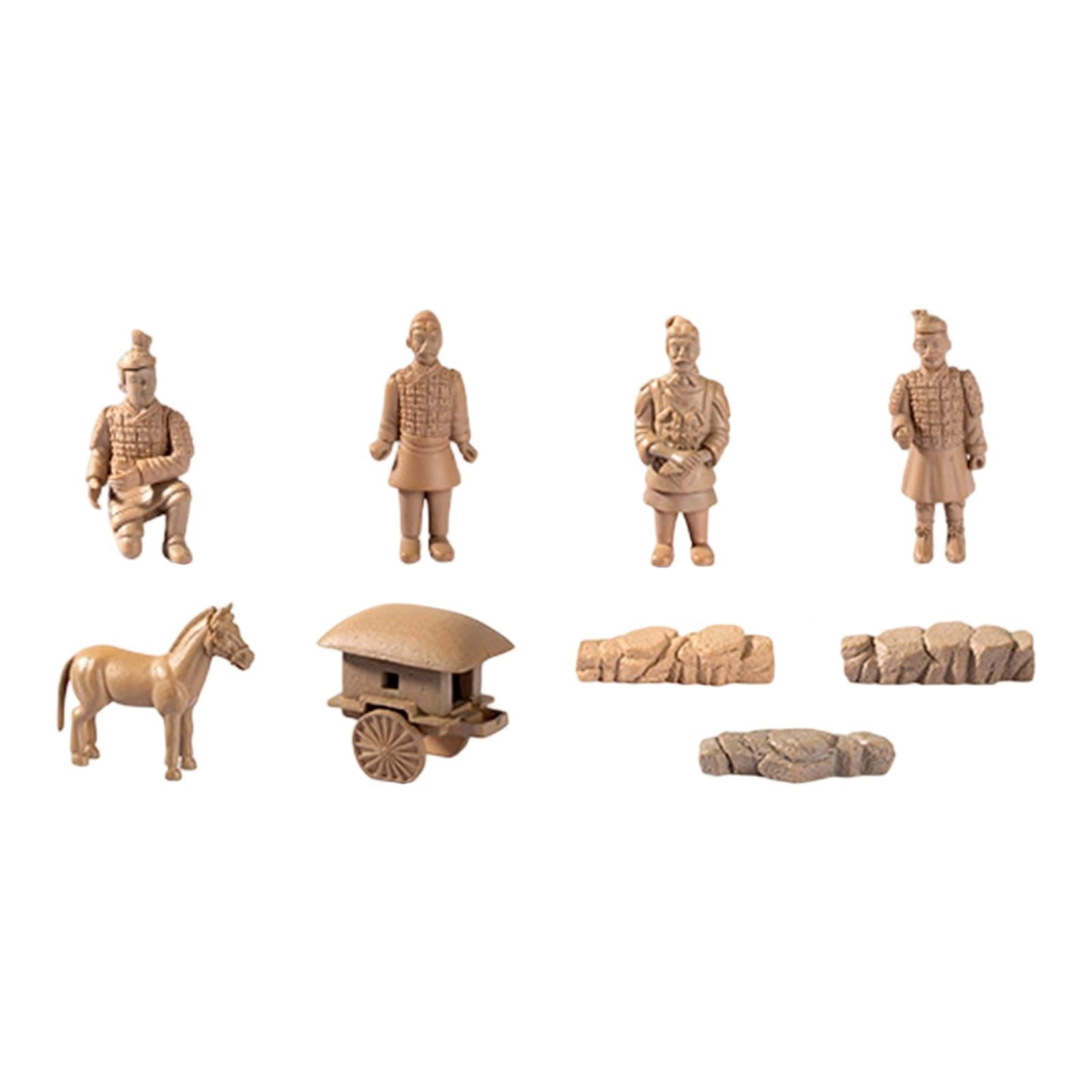 oshhni Mini Terra Cotta Statues Figurine Set Handmade Miniature for ...