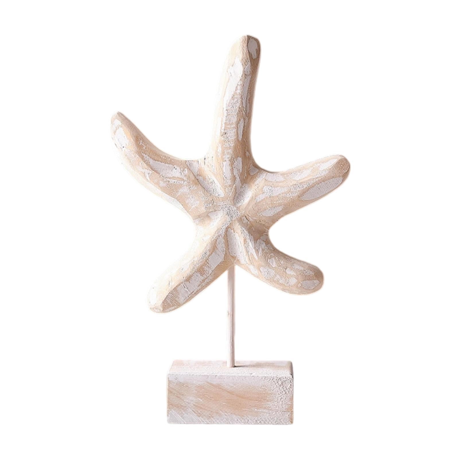 oshhni Wood Statue Beach Table Decor Art Figurine for Bathroom Beach ...