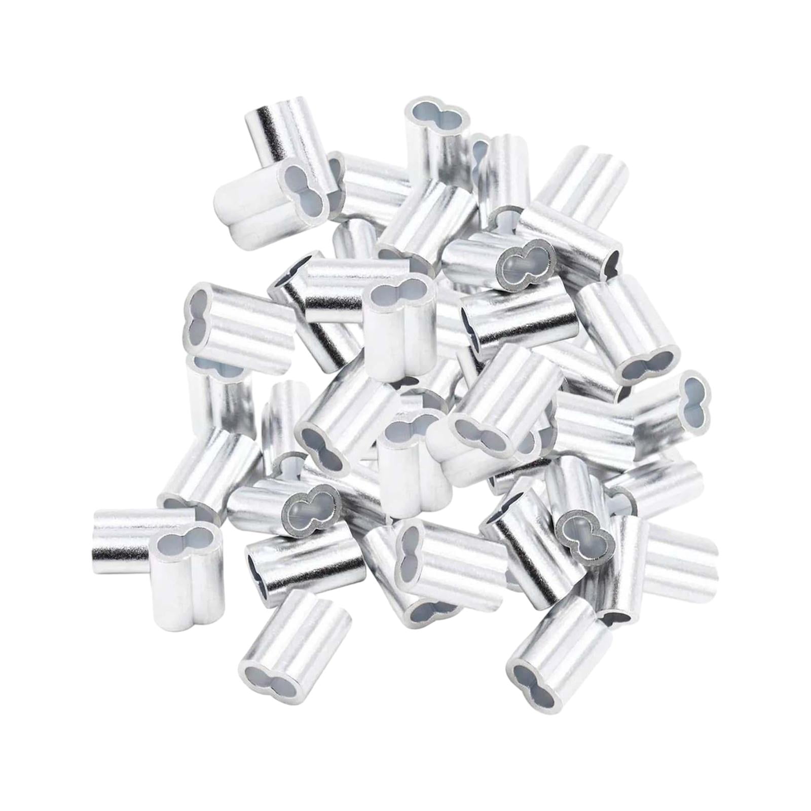 oshhnii 100 Pieces Wire Rope Aluminum Sleeves 8 Shape Fittings for Wire ...