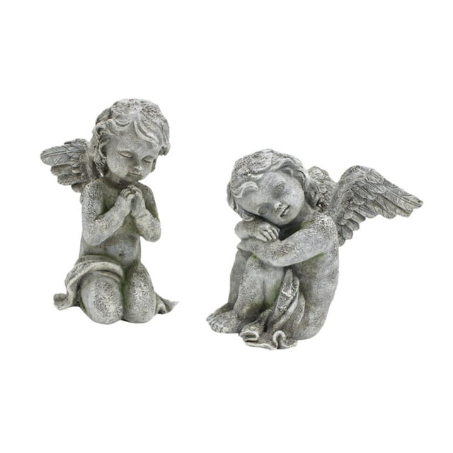 oshhnii 2 Pieces Angel Statues Cabinet Tabletop Artwork Countertop ...