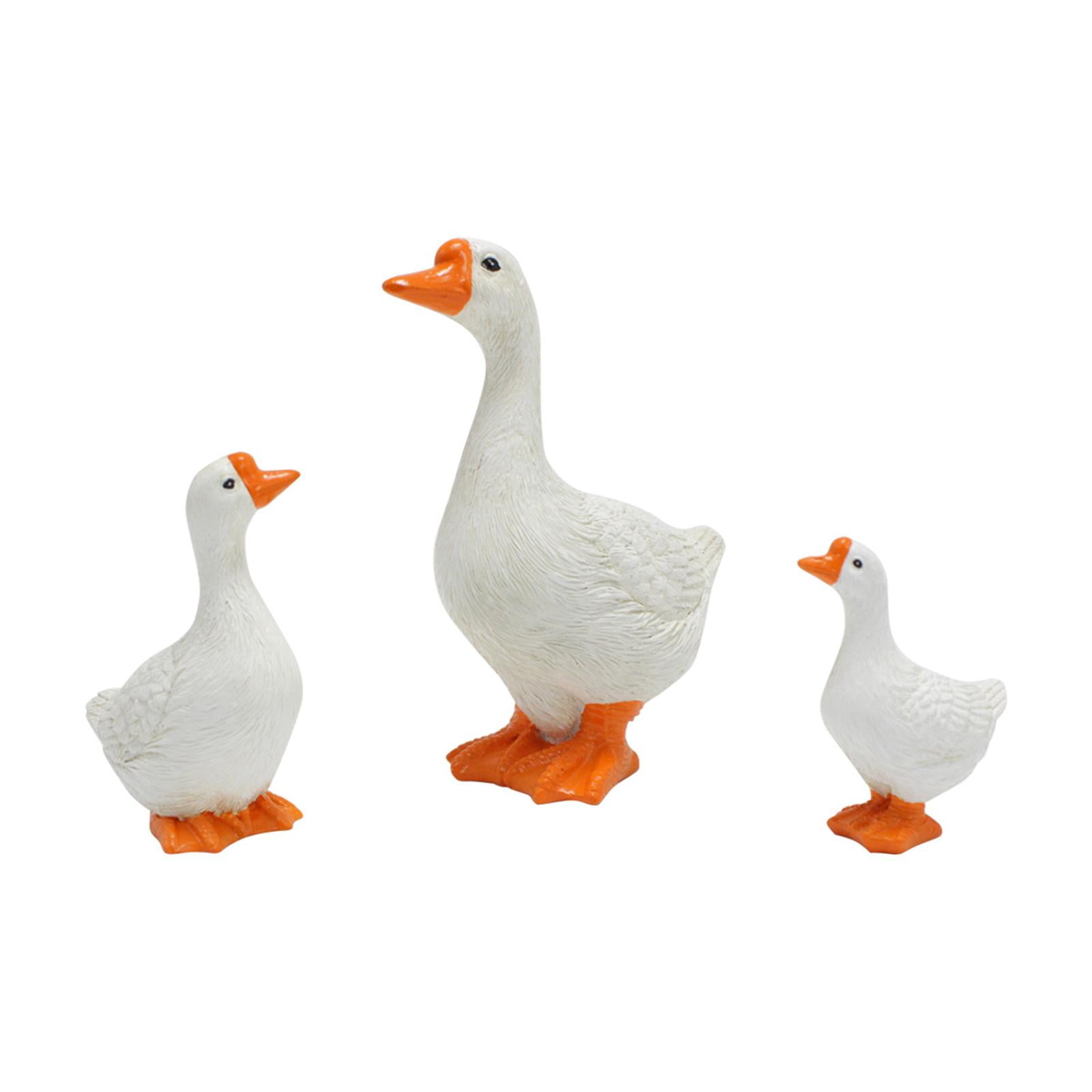 oshhnii 3 Pieces Garden Goose Statues Animal Sculptures for Yard Micro ...