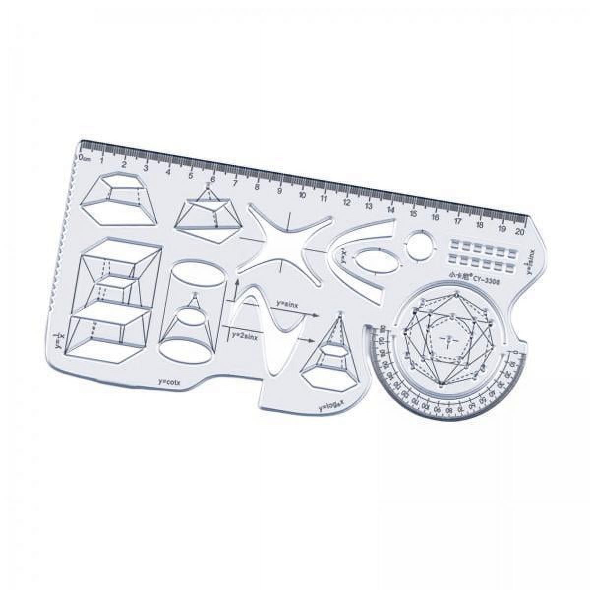 oshhnii 3xMultifunctional Geometric Ruler Drawing Stencils Painting ...