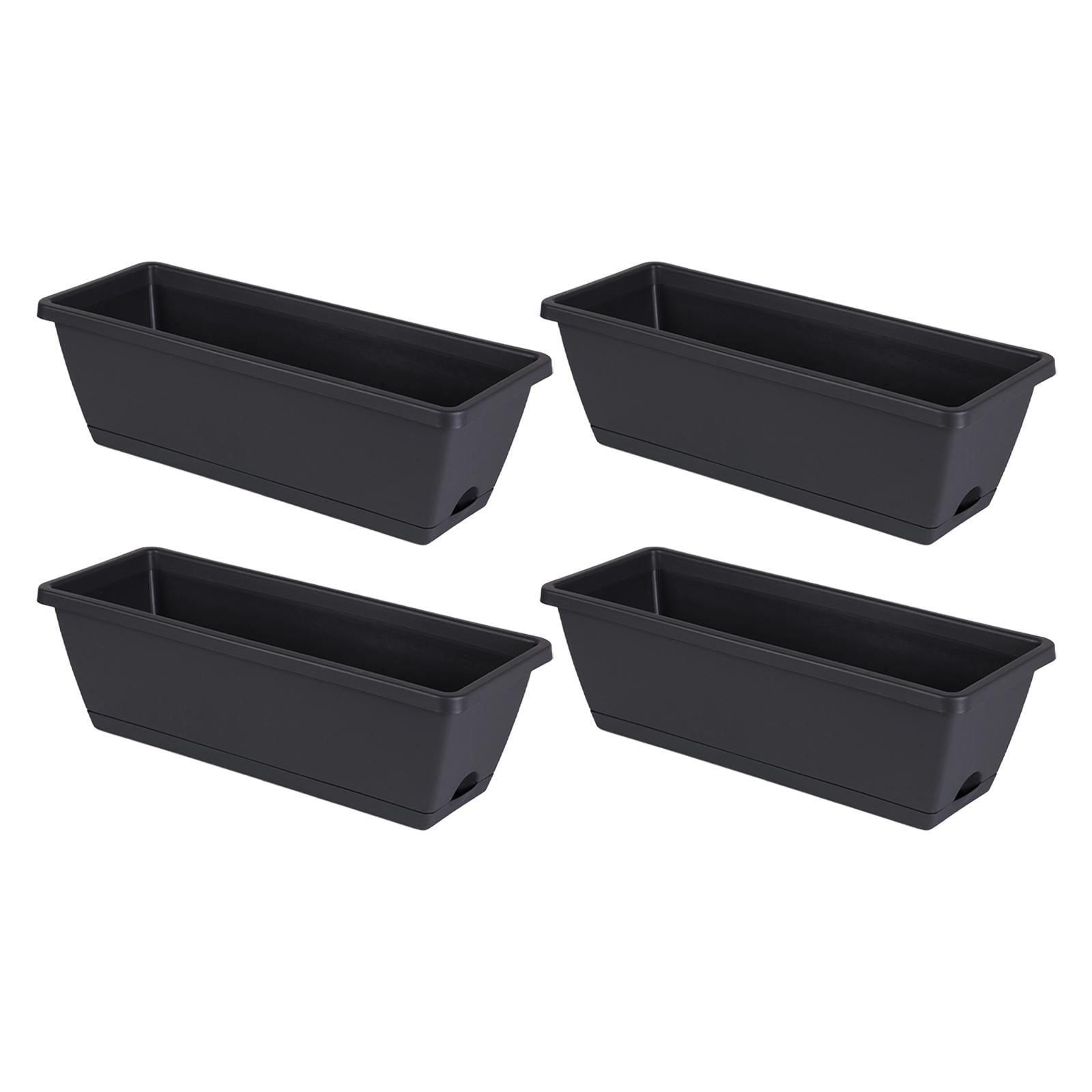oshhnii 4 Pieces Flower Window Box Vegetable Planters with Trays for ...