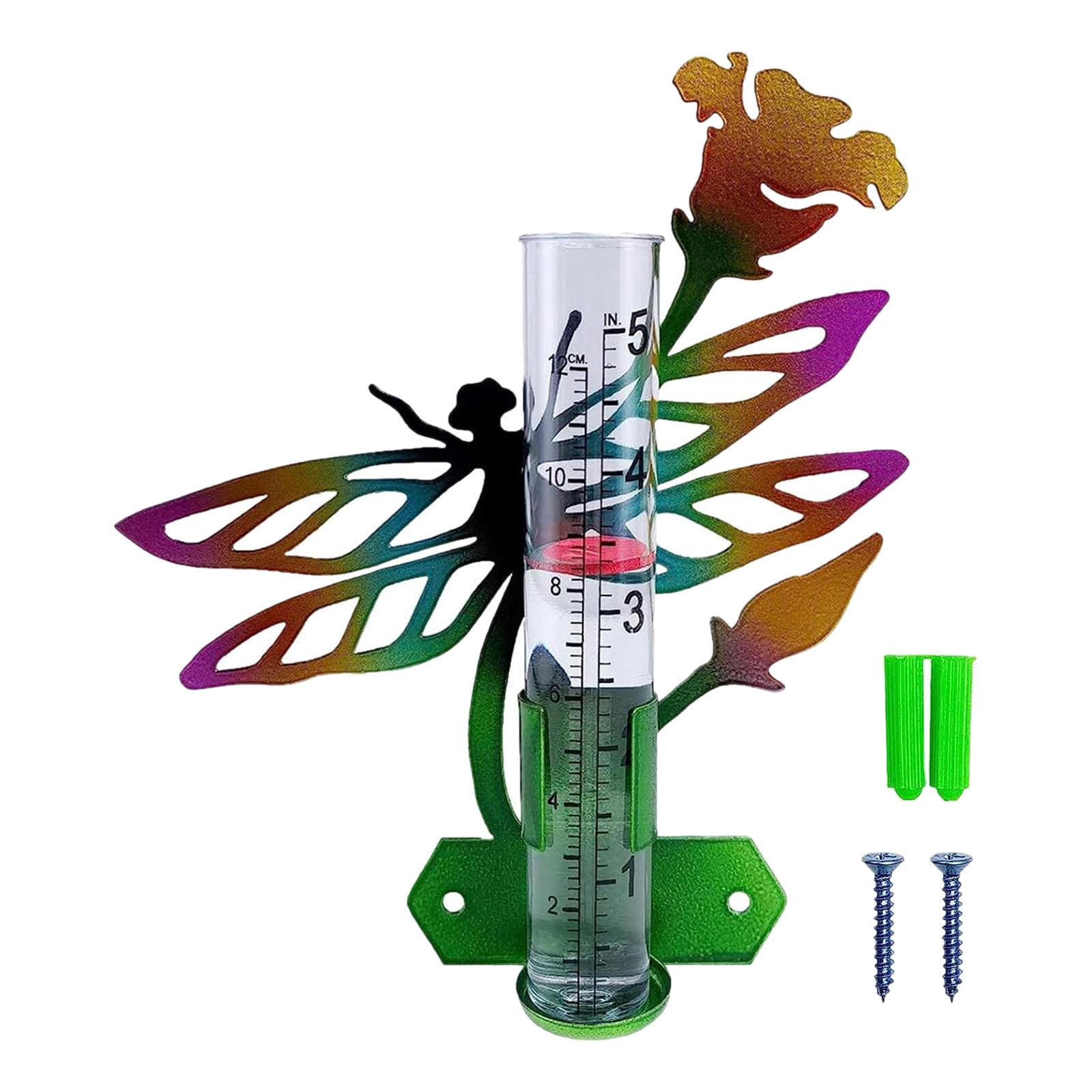 oshhnii Animal Rain Gauge Accurate Metal Art Glass Tube Landscape Fence ...