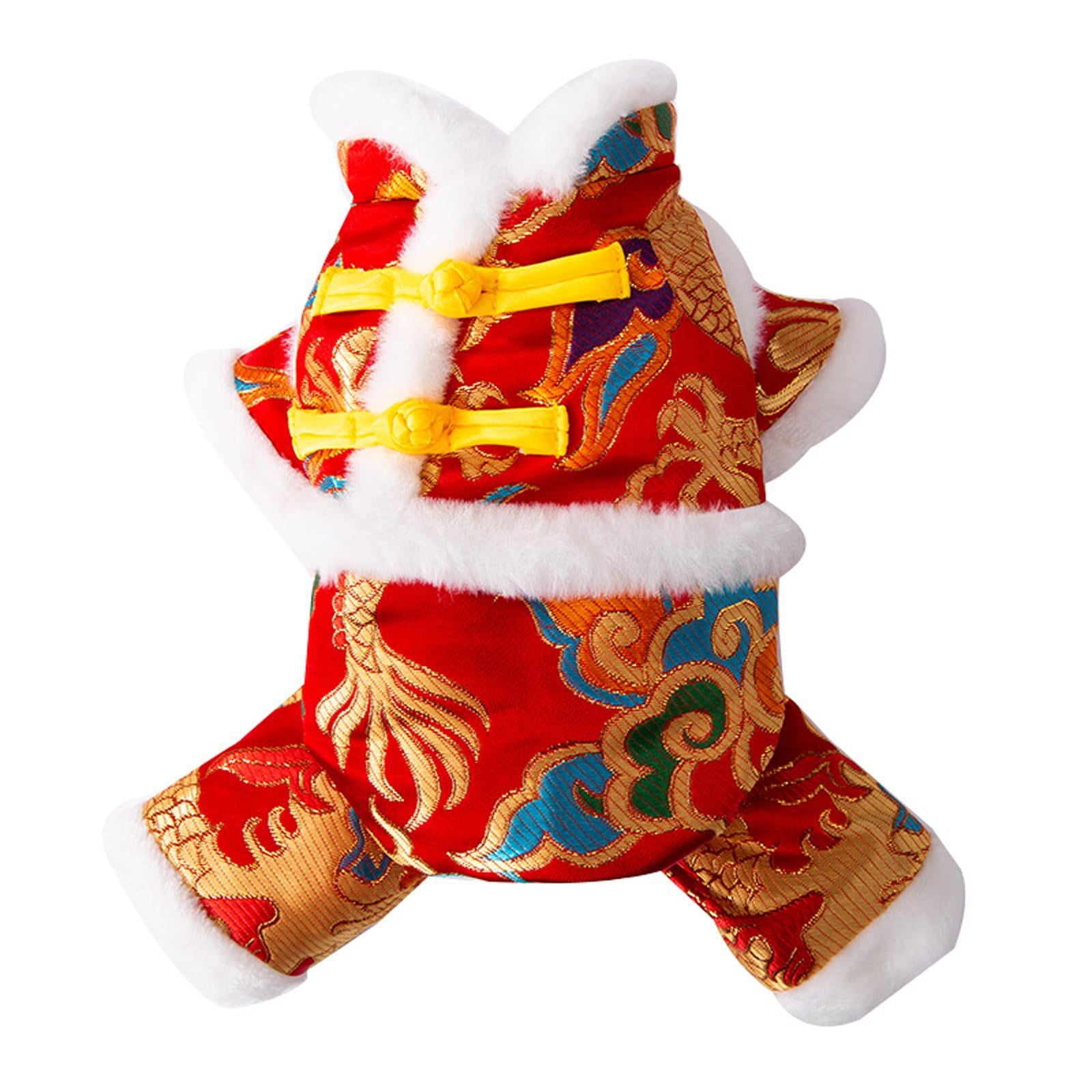 oshhnii Dog Chinese New Year Costume Cute Pet Winter Coat Pet Clothes ...