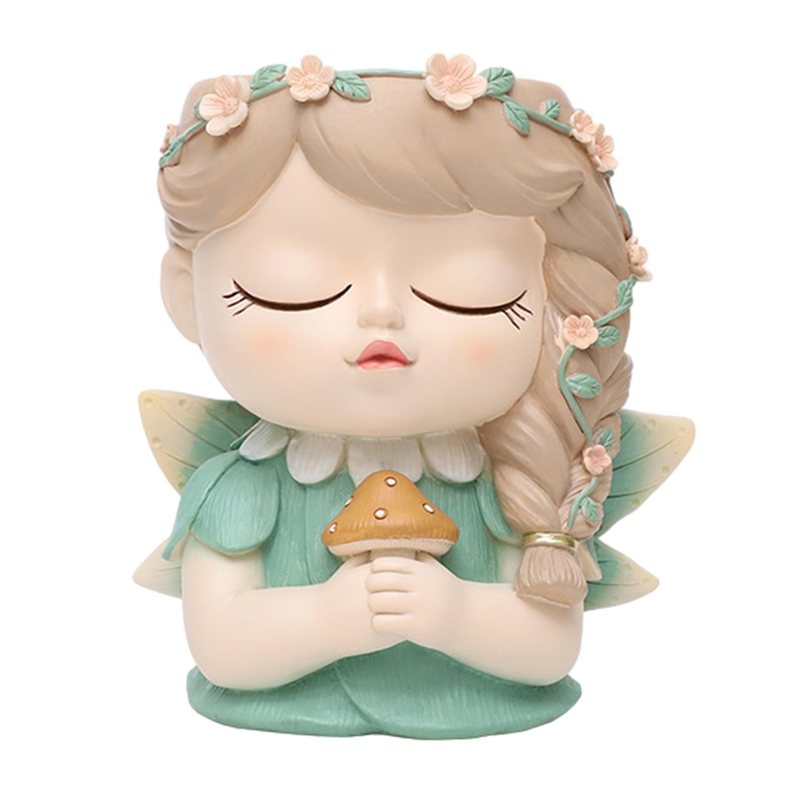 oshhnii Elf Girl Flower Pot with Drainage Hole Cute Bedroom Office ...