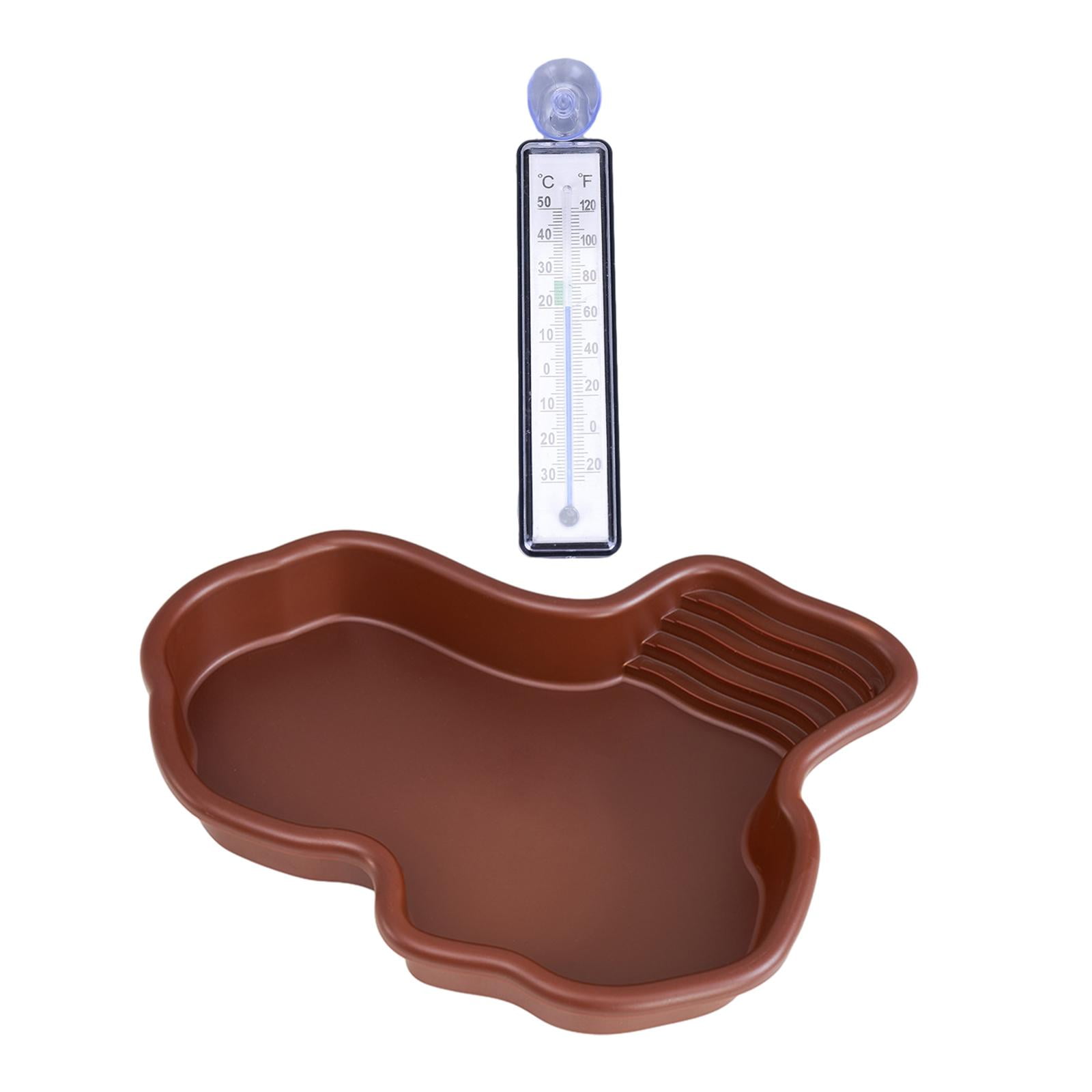 oshhnii Reptile Bathing Dish Pool Reptile Feeding Water Bowl for Snake ...