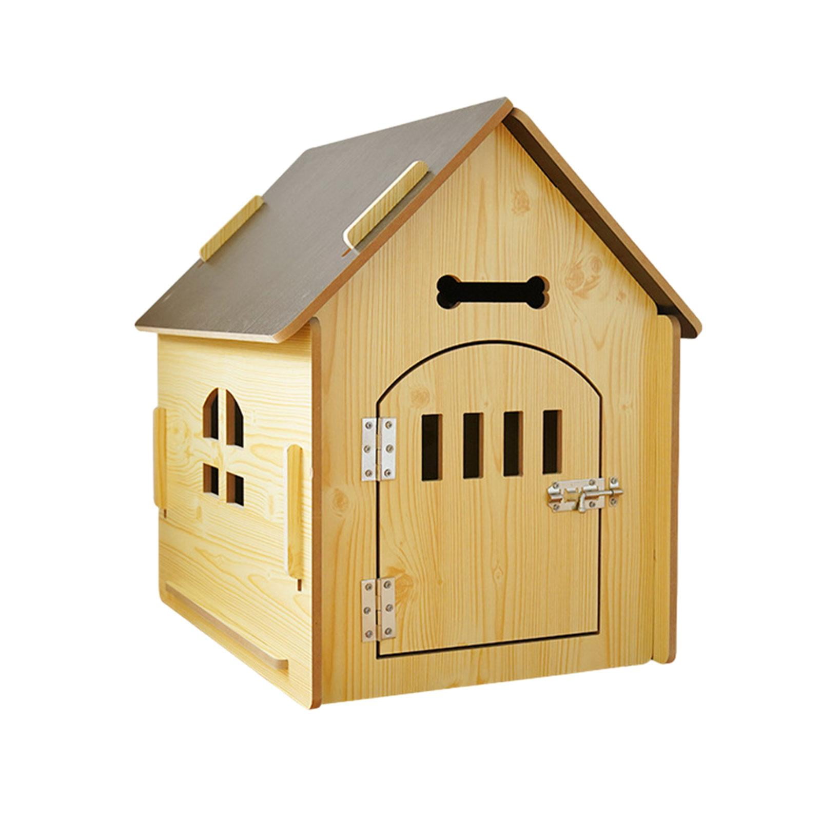 oshhnii Wooden Pet House Dog Kennel Wooden with Removable Roof ...