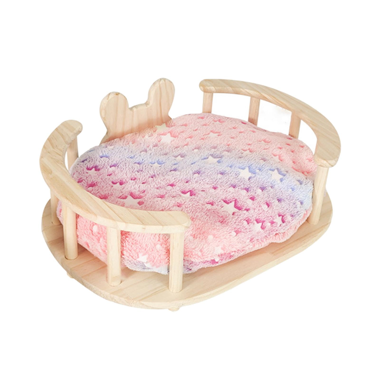 oshhnii Wooden Rabbit Bed 2 in 1 Pet Wood Nesting Bed Smooth Surface ...