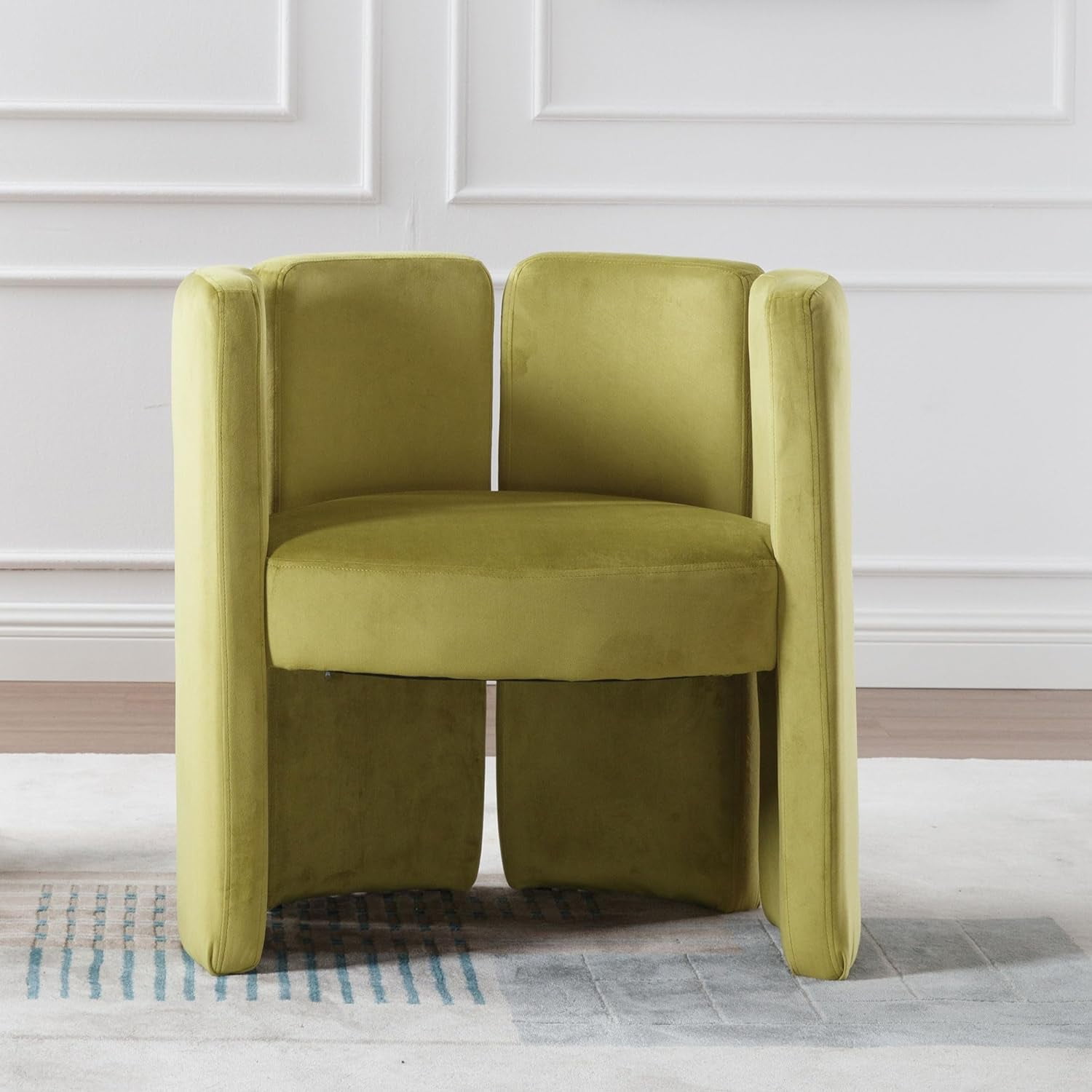 oteigdk Modern Velvet Dining Chairs Cute Barrel Side Chairs Upholstered ...