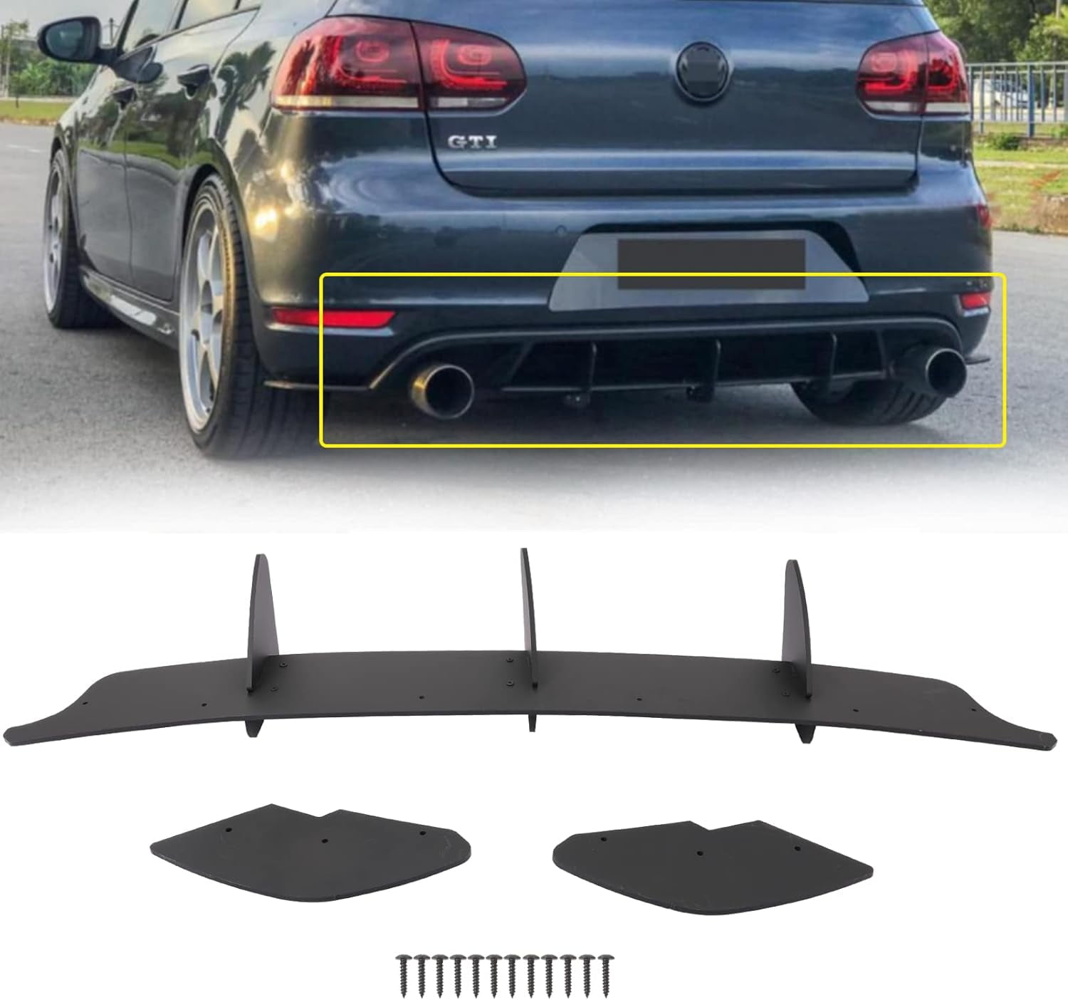 otoez Rear Spoiler Compatible with Volkswagen VW Golf 6 VII MK6 GTI Rear Bumper Roof Lip ...