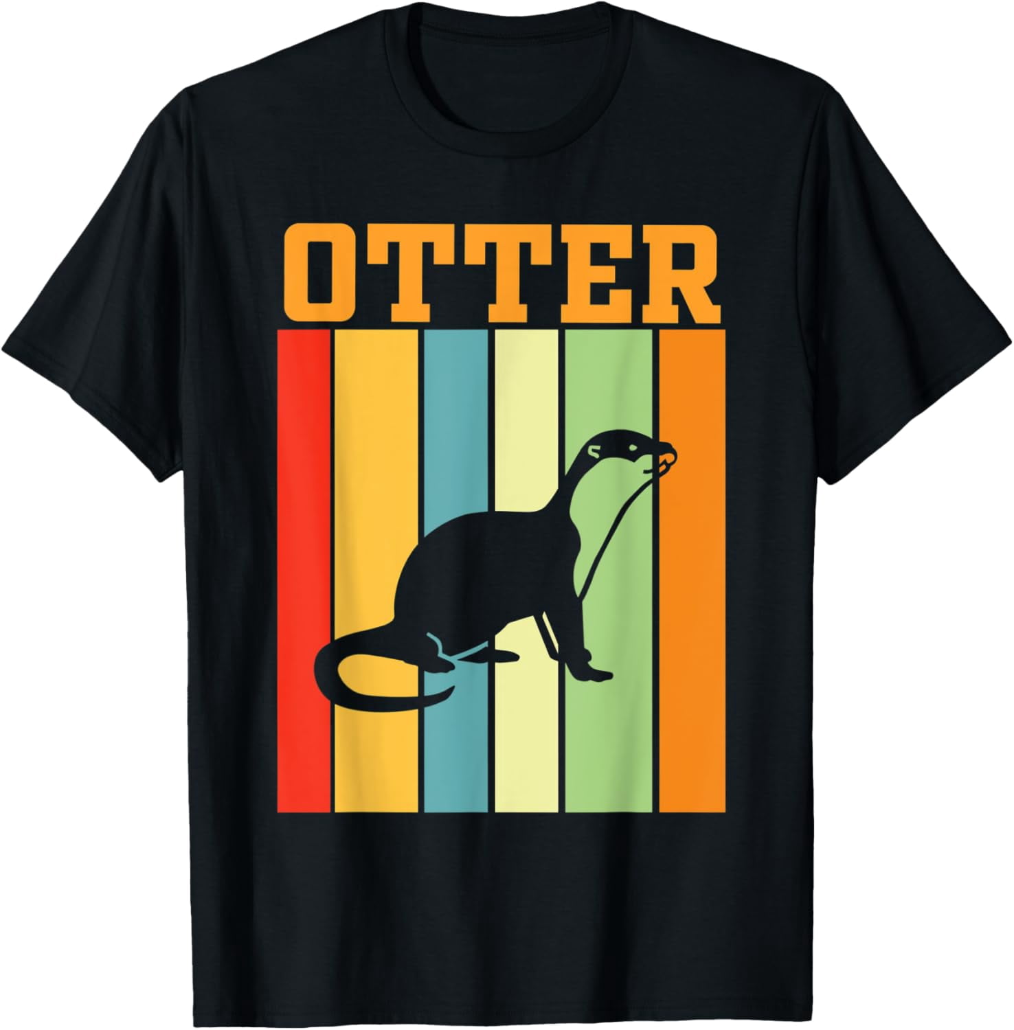 otter Shadow silhouette in Retro Colors T-Shirt men and women can wear ...