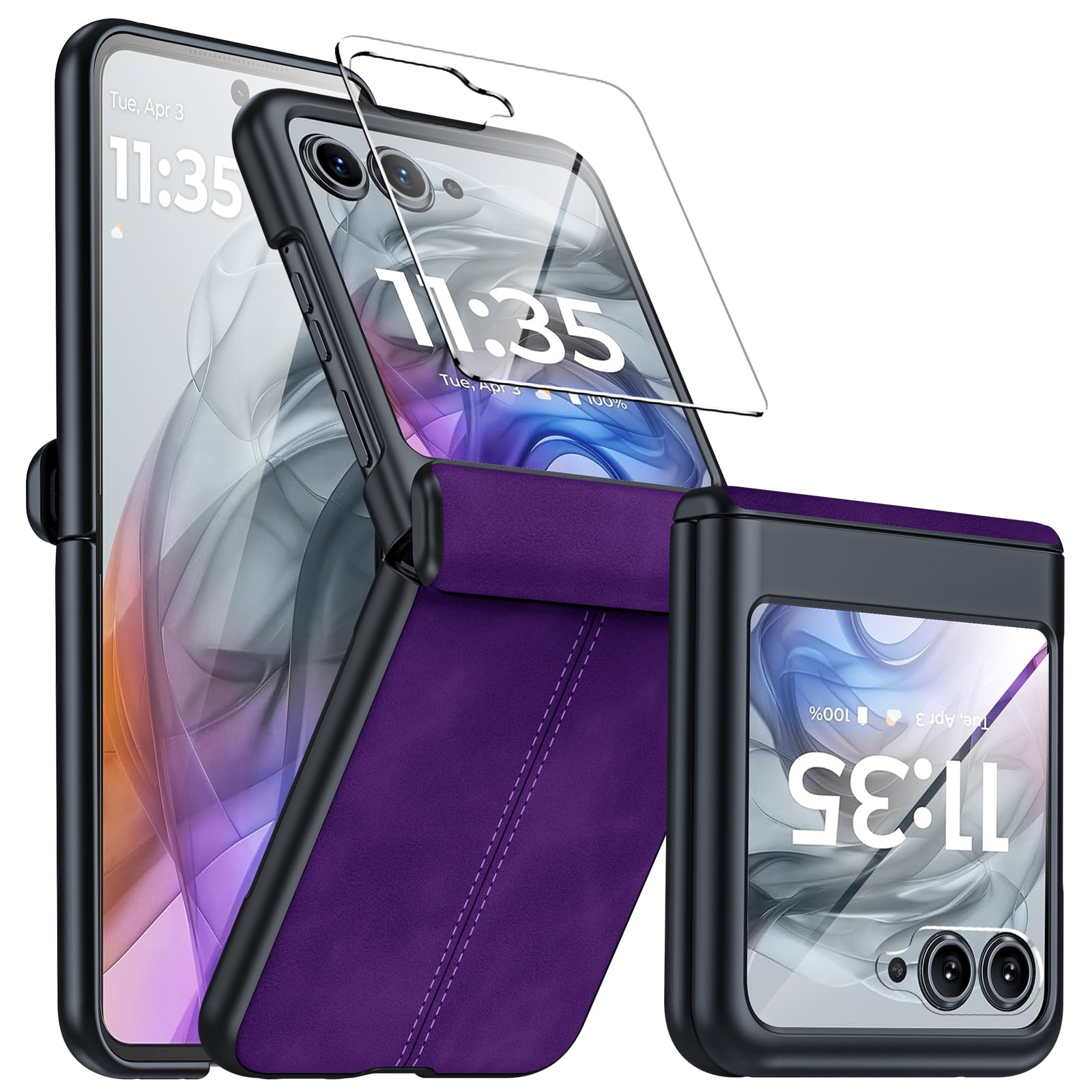 oupeigar For Motorola Razr 2024 Case, with Built-in Screen Protector ...
