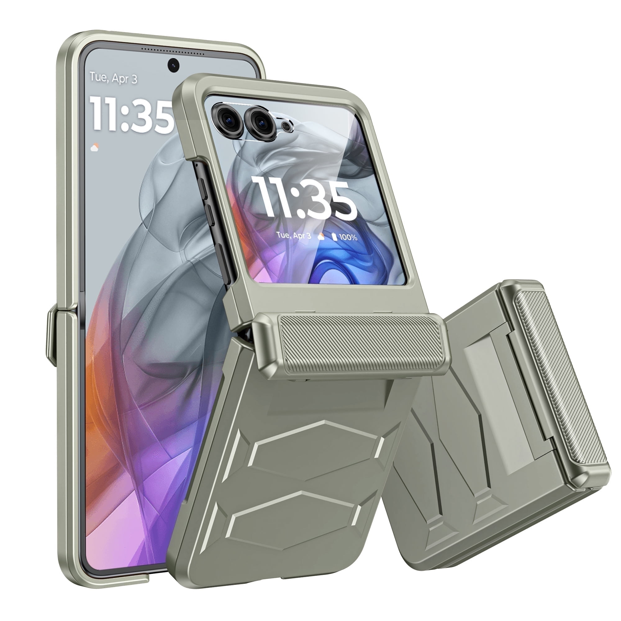 oupeigar For Motorola Razr 2024 Case, Hinge Protection & HD Clearly ...