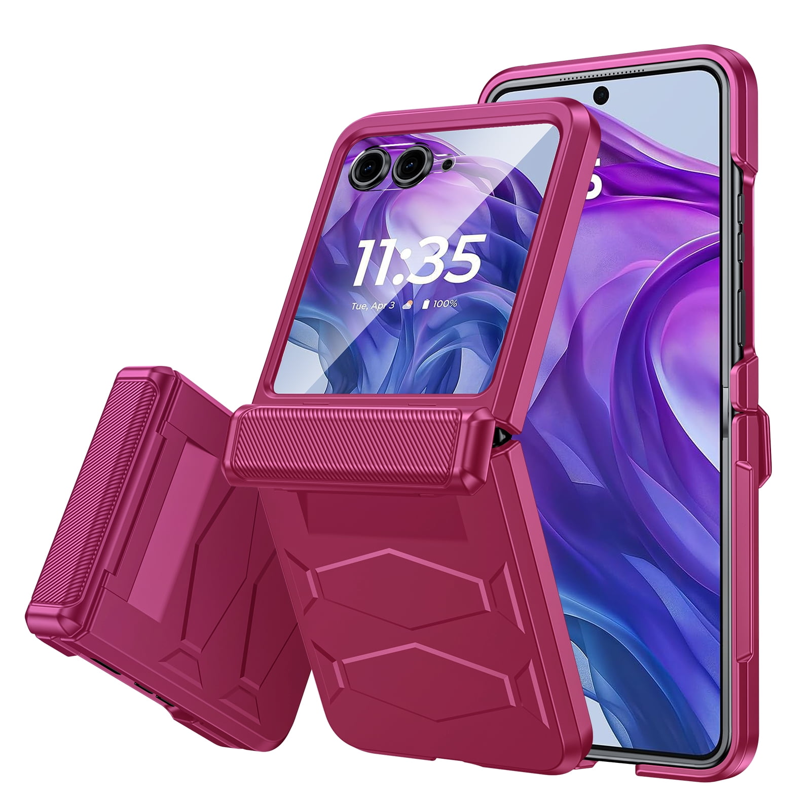 oupeigar For Motorola Razr+ (Plus) 2024 Case, Hinge Protection & HD ...