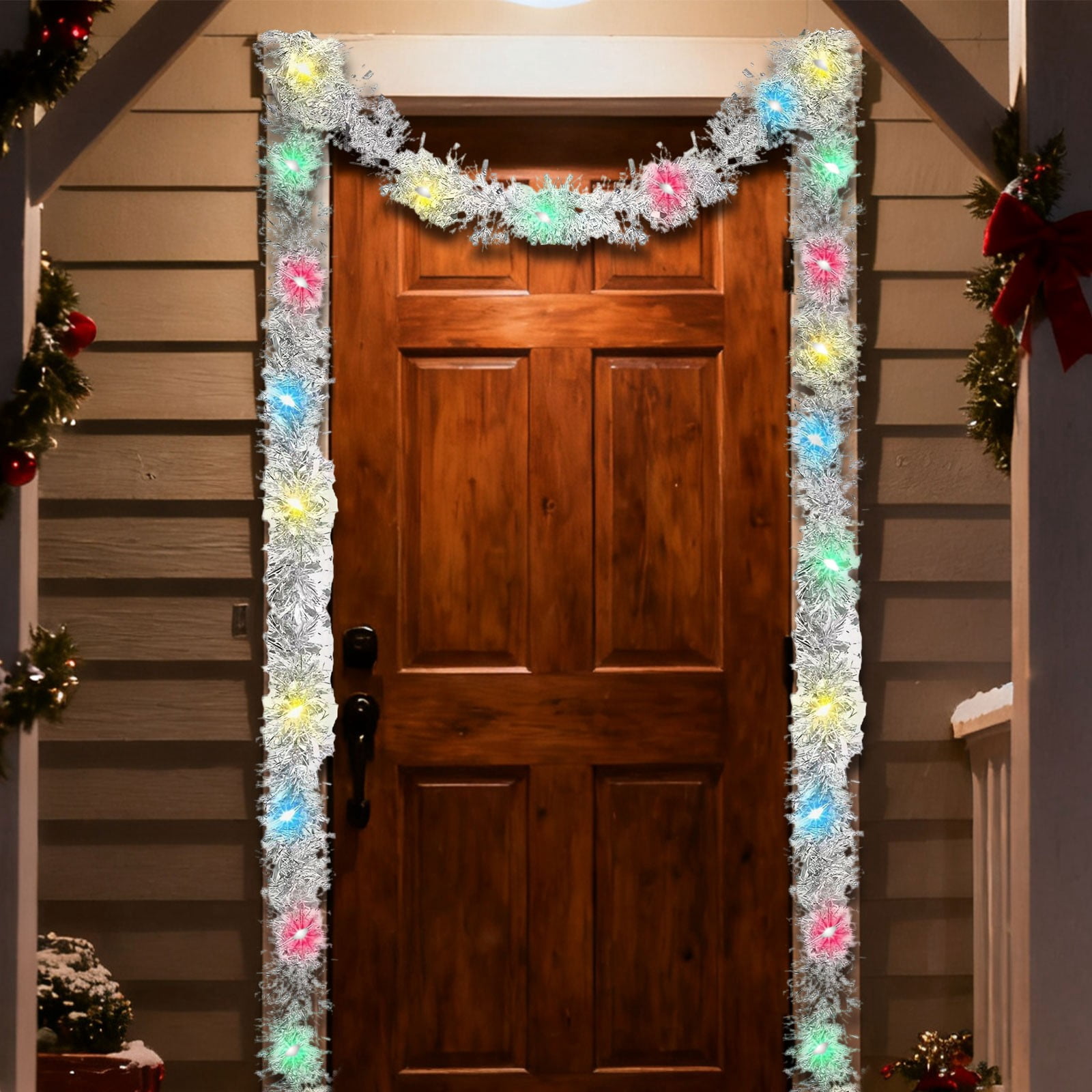 outdoor christmas garland,Christmas Tinsel Garland,light up garland,Pre ...