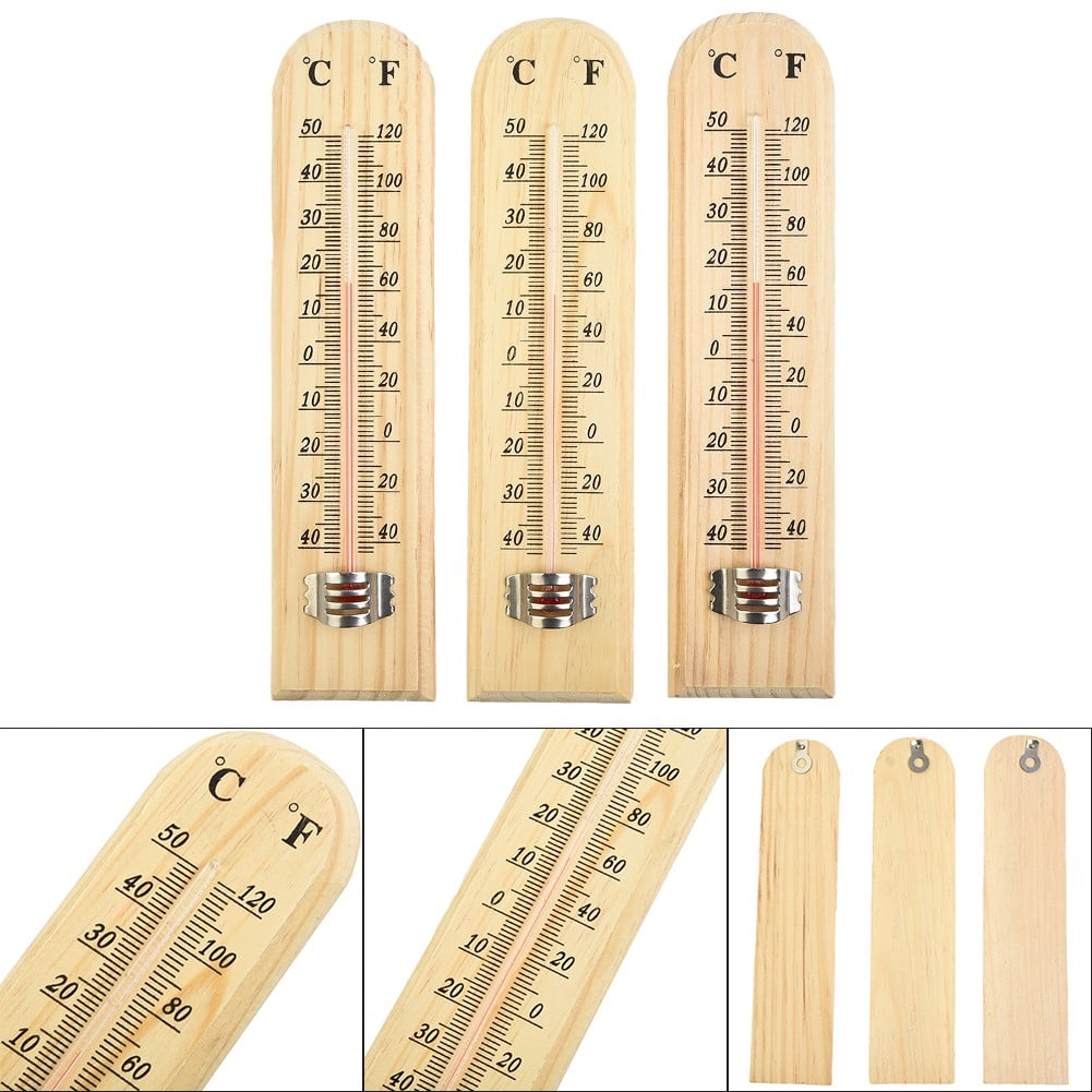 outdoor indoor wood outdoor thermometer analog room garden thermometer ...