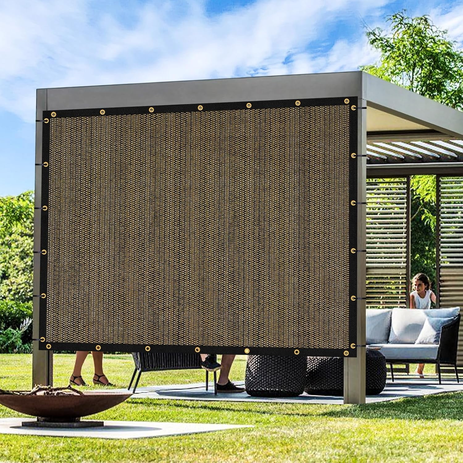 **outdoor pergola shade cover 5x18 ft sun shade cloth with grommets ...