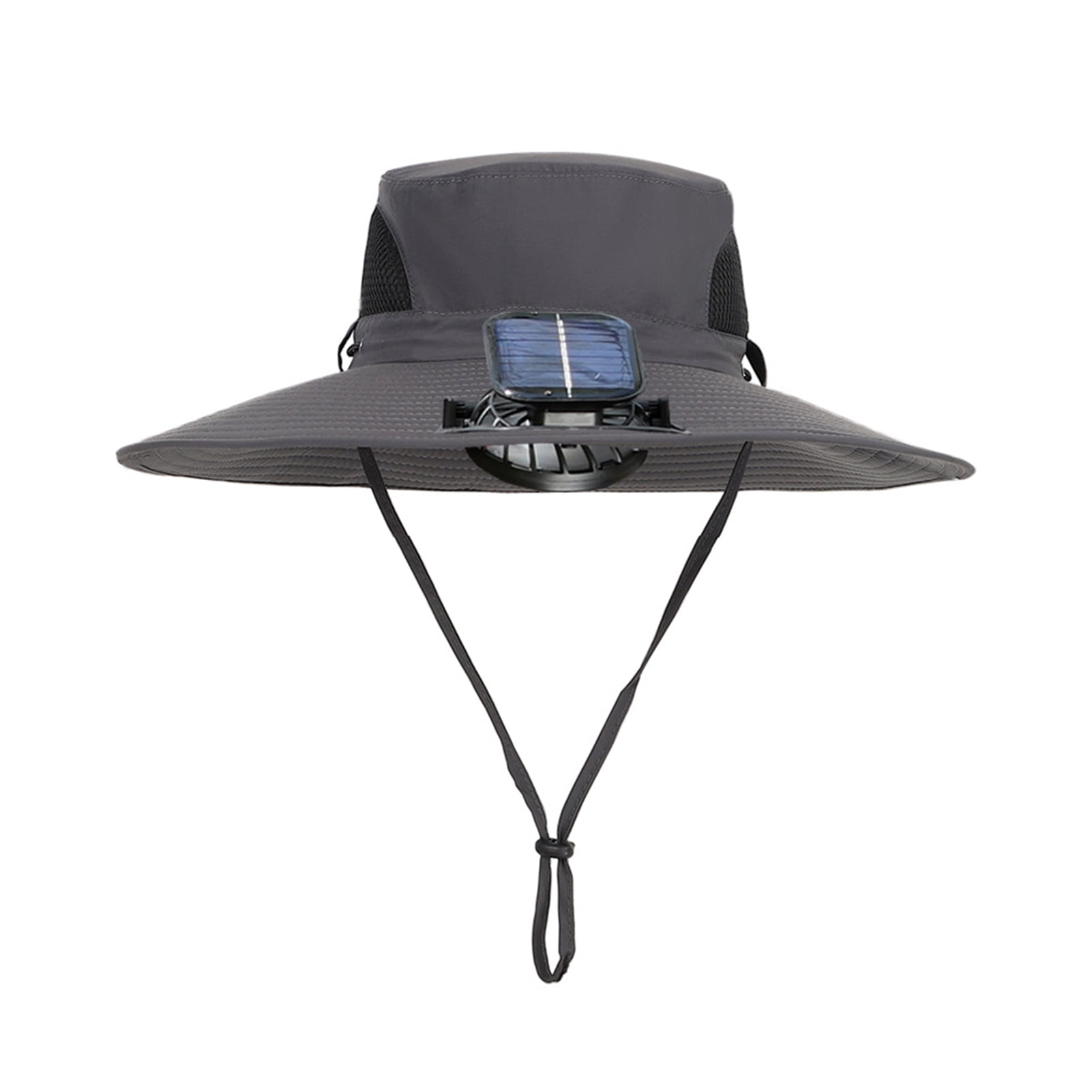 outdoor wide brim sun hat with solar powered fan hat breathable mesh ...