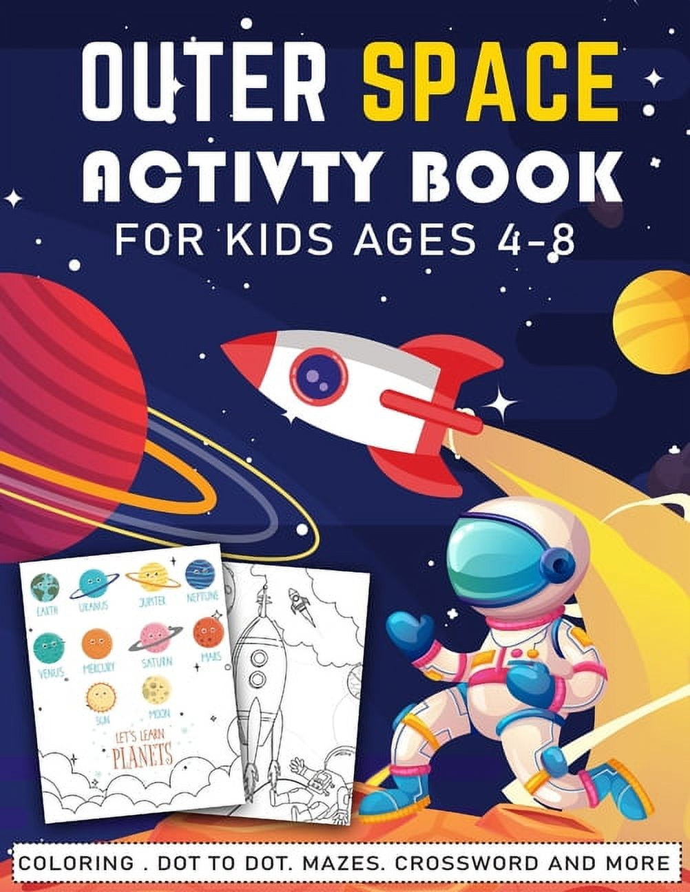 outer space activity book for kids ages 4-8 : A Fun Kid Workbook Game ...