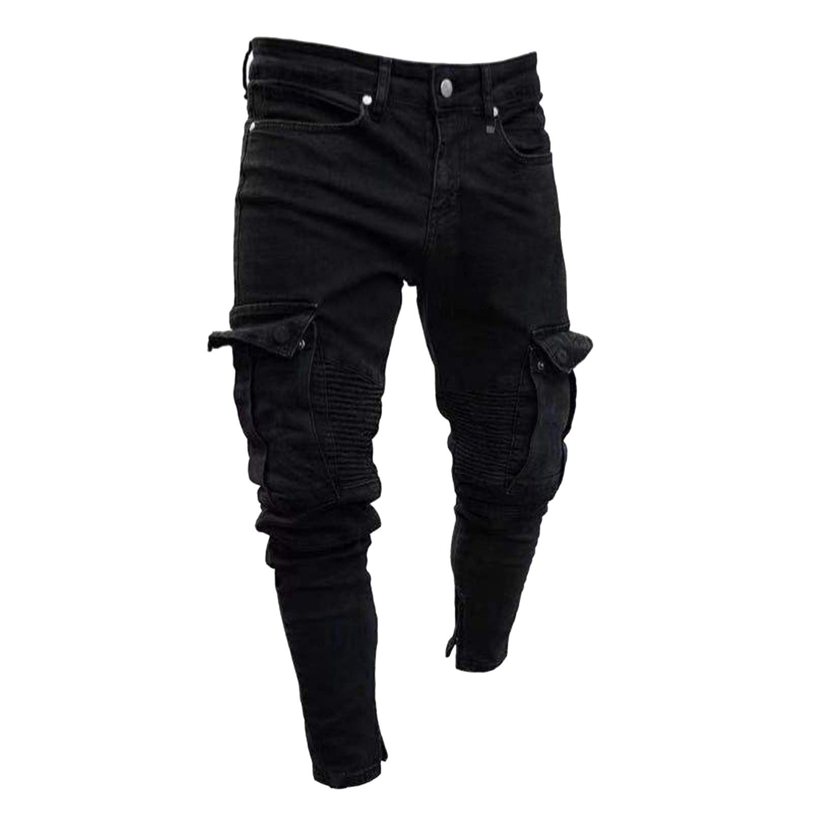 outfmvch joggers for men distressed biker skinny jeans man's ripped ...
