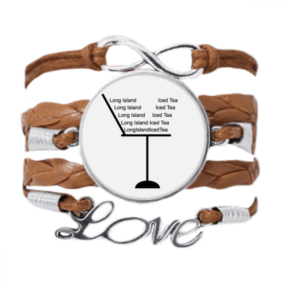 outline of long island ice tea bracelet love chain ornament wristband ...