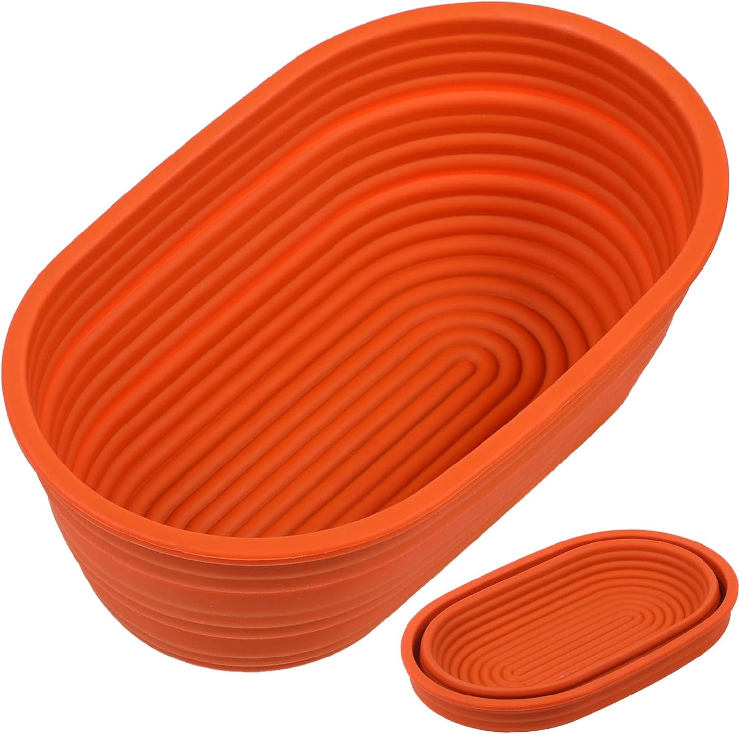 **oval bread proofing basket silicone, 10 inches collapsible sourdough ...