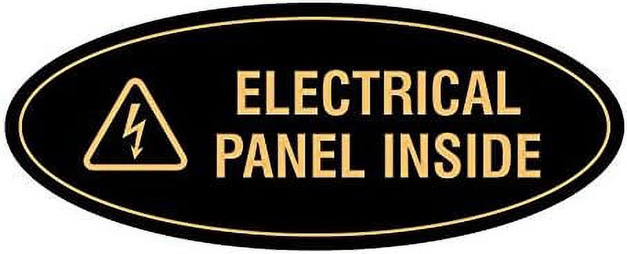 oval electrical panel inside sign (black gold) - medium - Walmart.com