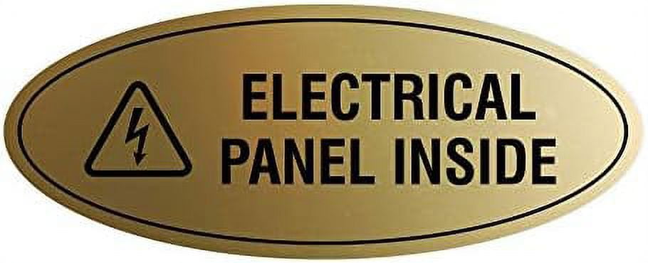 Oval Electrical Panel Inside Sign (Brushed Gold) - Large - Walmart.com