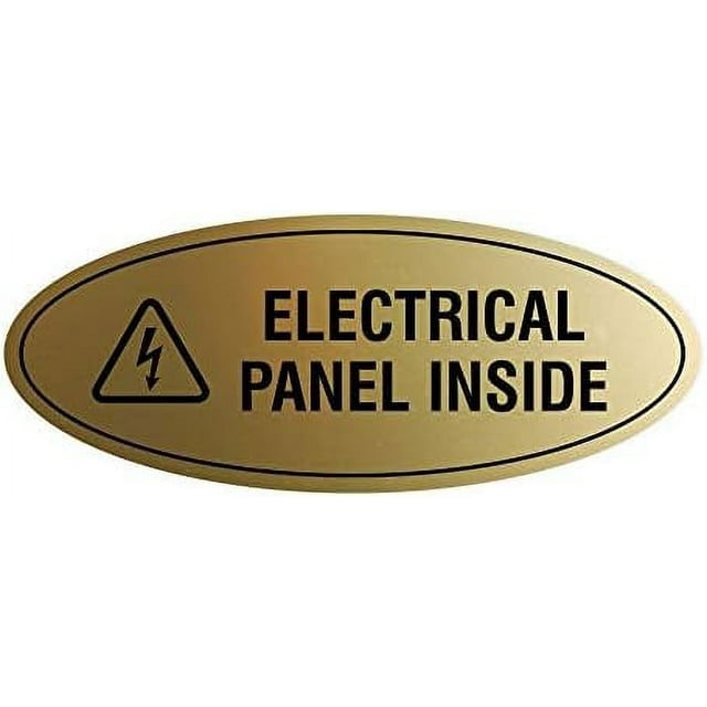 oval electrical panel inside sign (brushed gold) - medium - Walmart.com