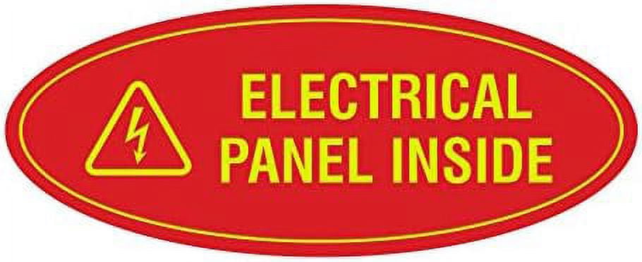 oval electrical panel inside sign (red/yellow) - small - Walmart.com