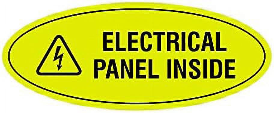 oval electrical panel inside sign (yellow/black) - small - Walmart.com