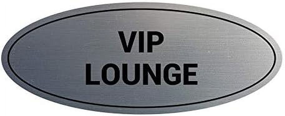 oval vip lounge sign (brushed silver) - large - Walmart.com