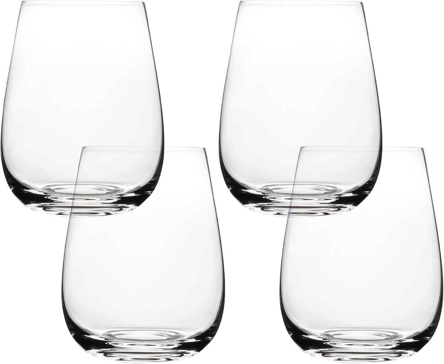 over&back 18oz Traditional Glassware - Set of 4 Classic Stemless ...