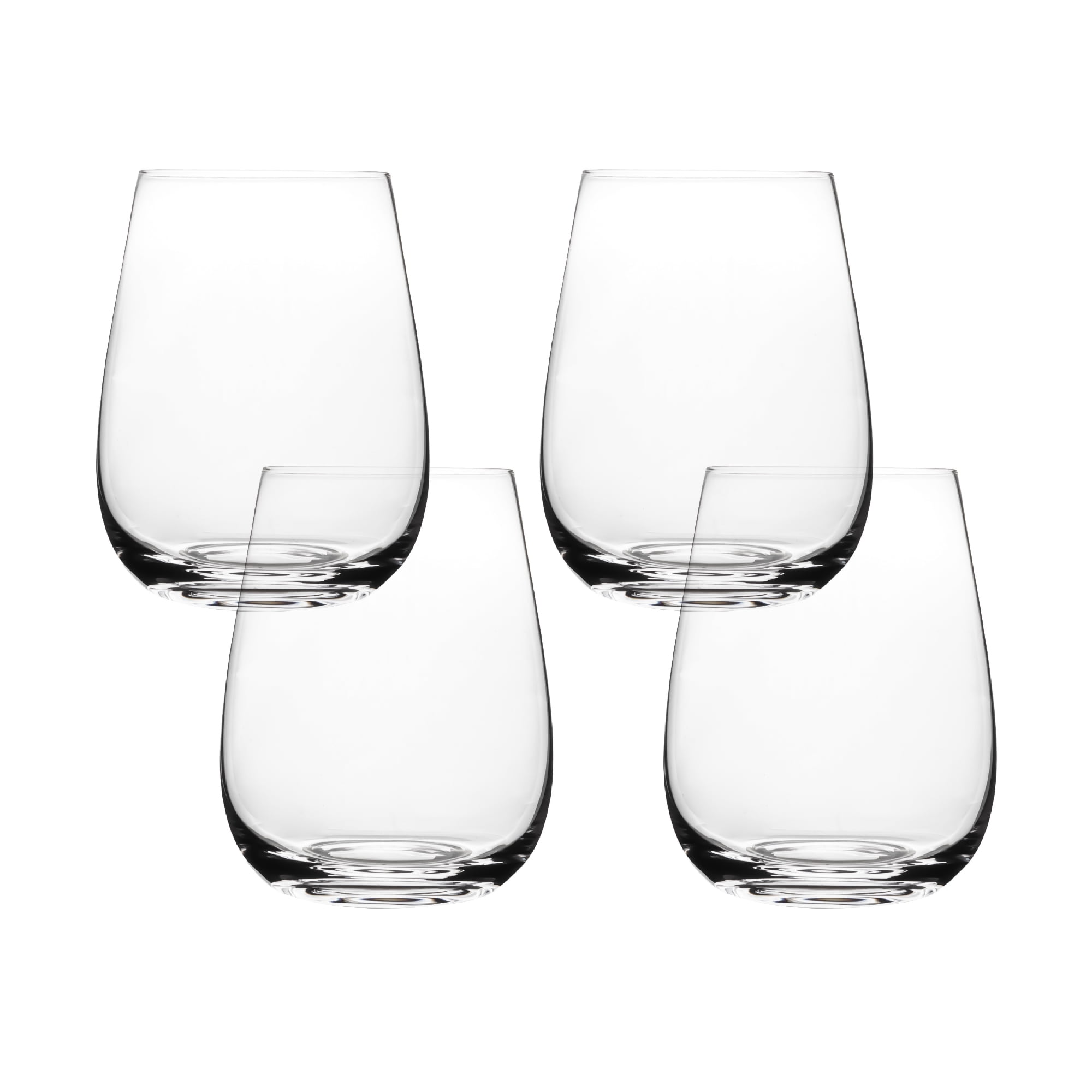 over&back 18oz Traditional Glassware - Set of 4 Classic Stemless ...