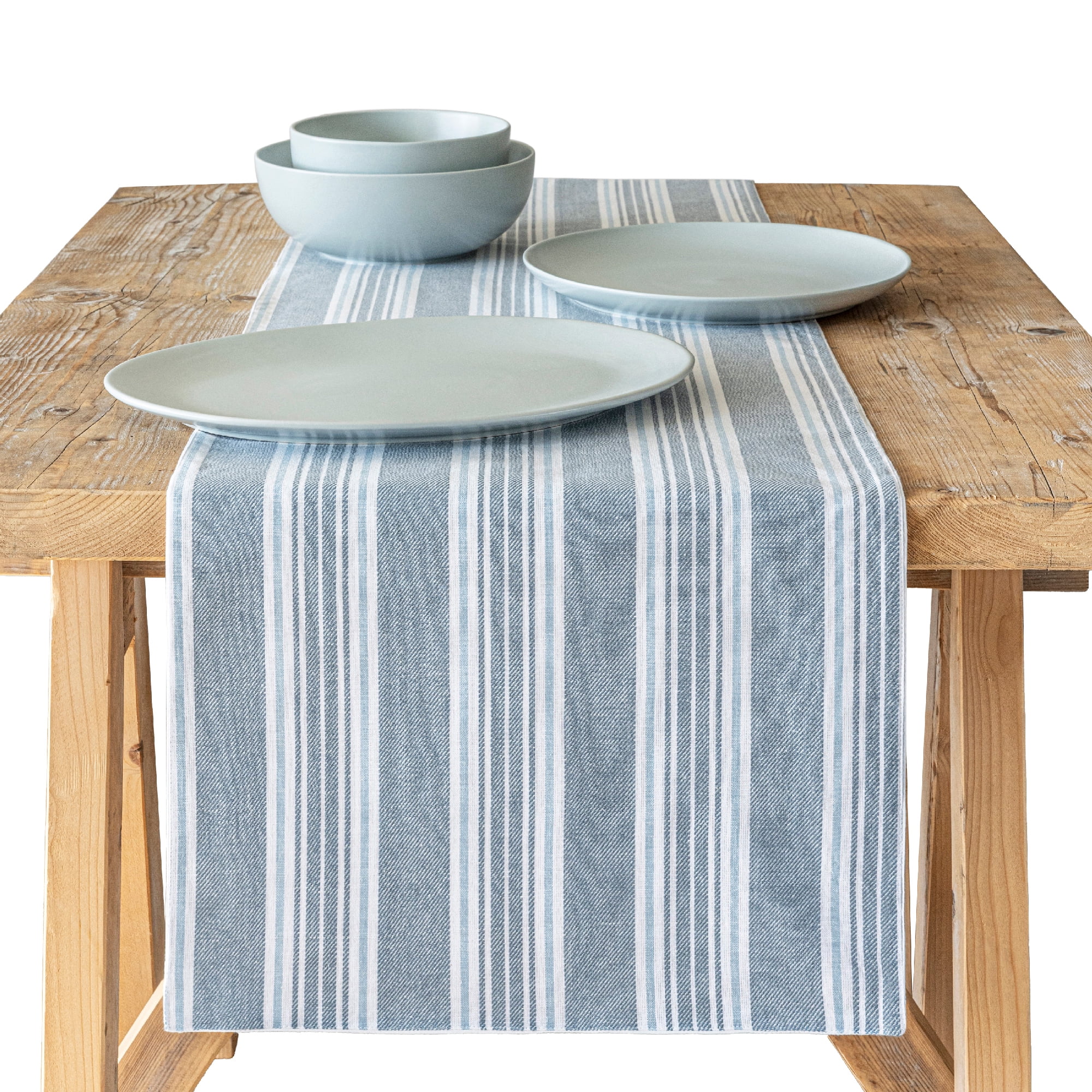 over&back 18x108 Woven Striped Table Runner - Washable Table Runners ...